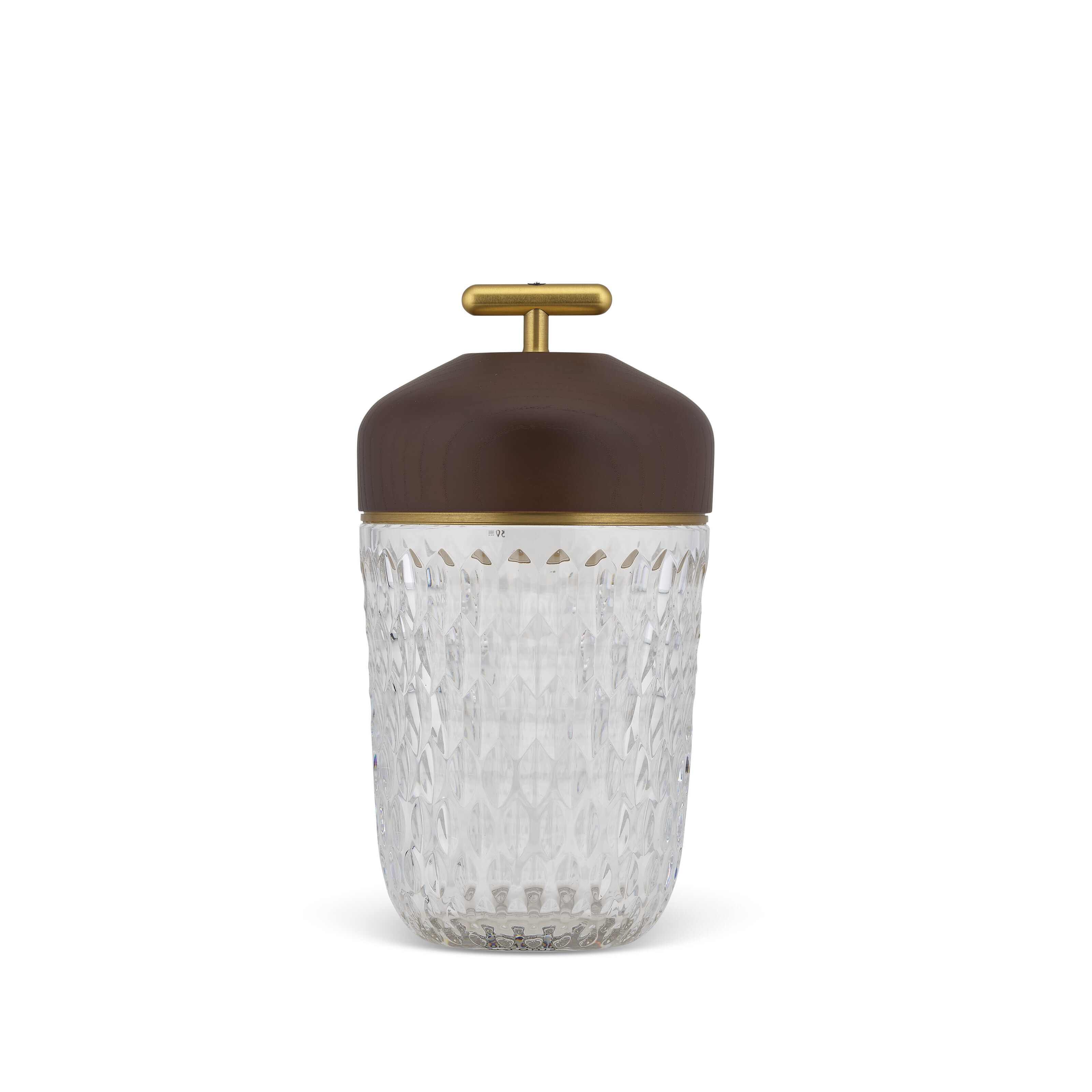 A CRYSTAL & DARK WOOD FOLIA PORTABLE LAMP BY SAINT LOUIS, SAINT LOUIS ...