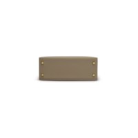 A CUSTOM GRIS ASPHALTE & BISCUIT EPSOM LEATHER KELLY 25 WITH GOLD ...