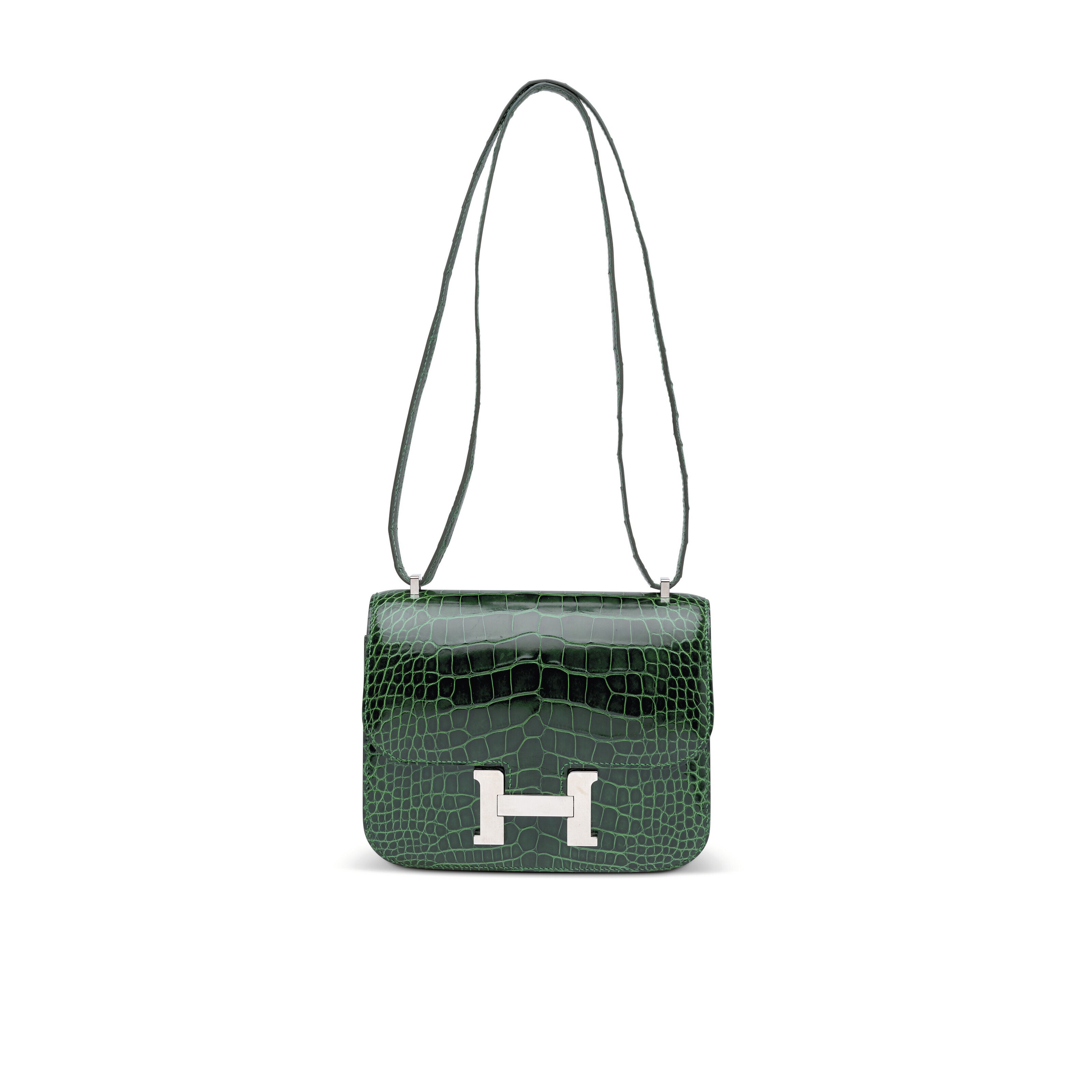 A MATTE VERT D'EAU ALLIGATOR MINI CONSTANCE 18 WITH ROSE GOLD HARDWARE ...