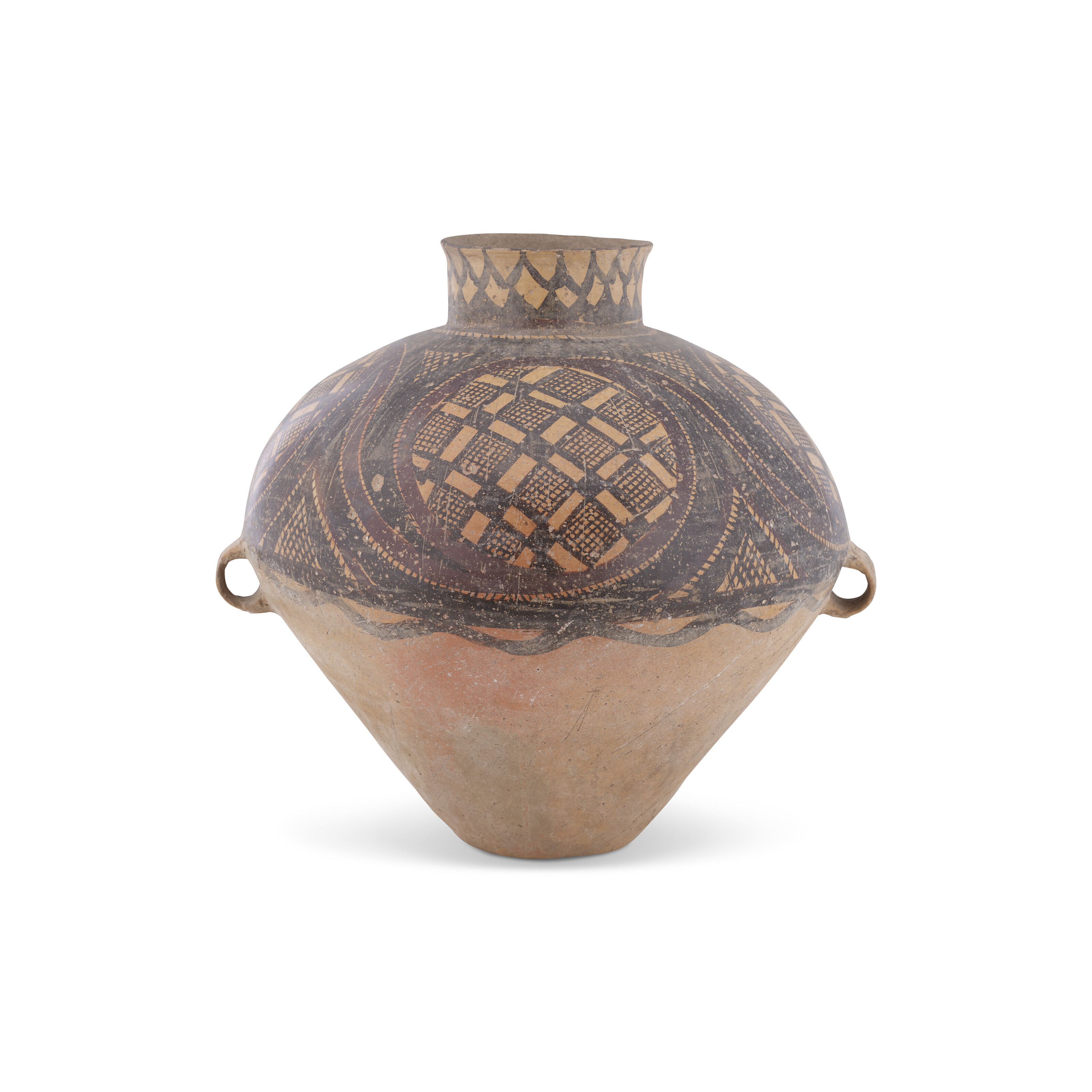 A PAINTED POTTERY JAR, NEOLITHIC PERIOD, MAJIAYAO CULTURE, BANSHAN TYPE ...