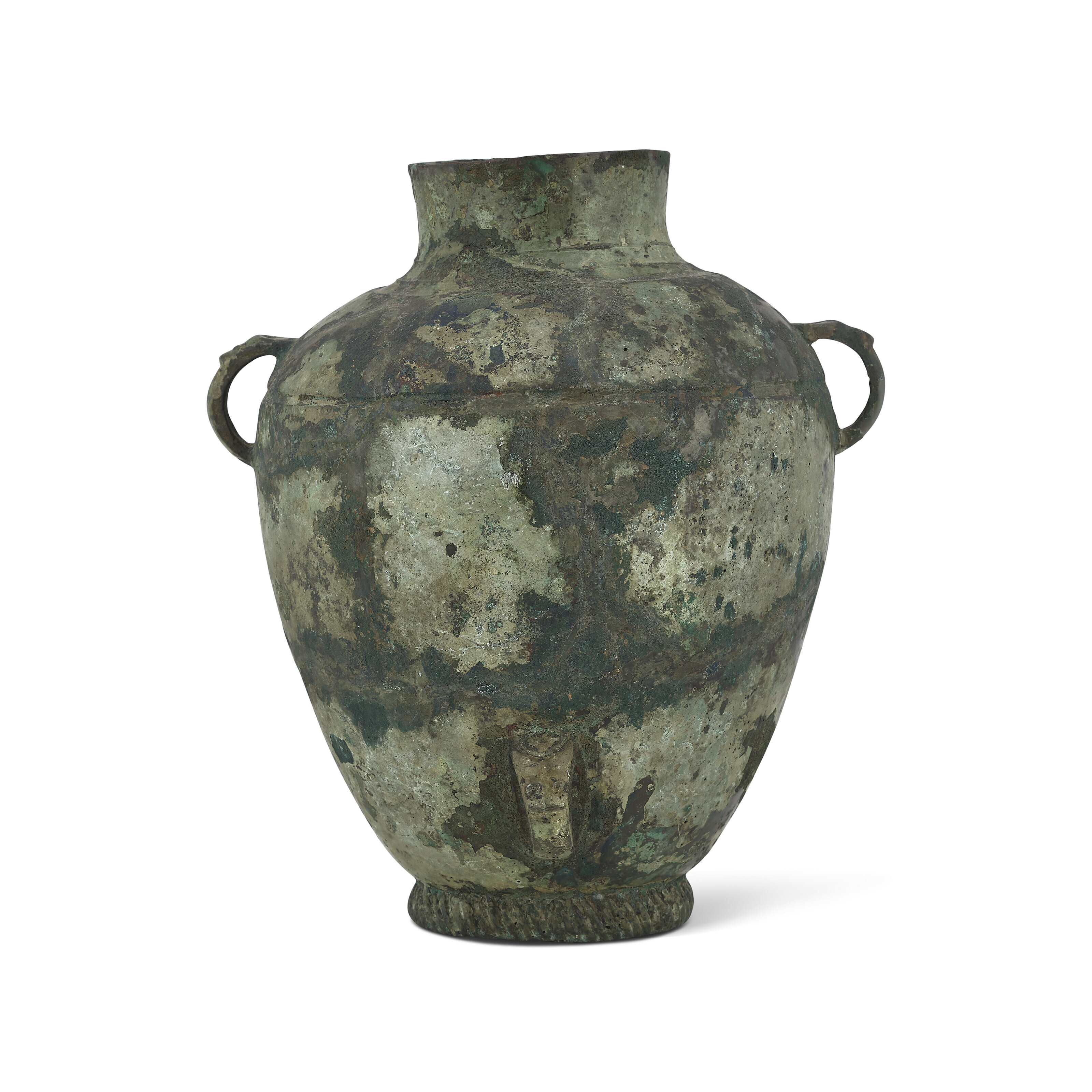 AN ARCHAIC BRONZE RITUAL WINE VESSEL, LEI, LATE SHANG DYNASTY, 12TH ...