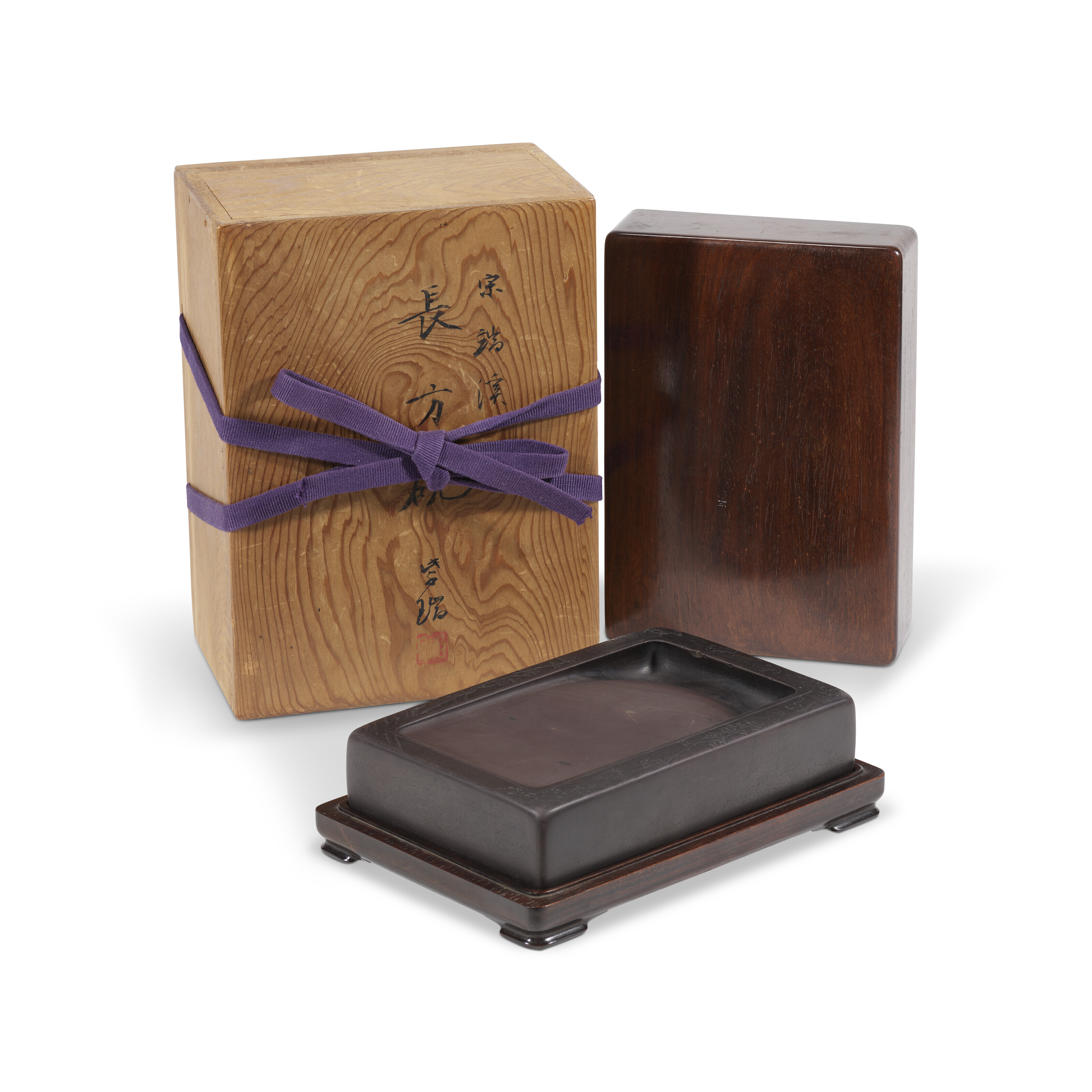 A DUAN INSCRIBED RECTANGULAR INK STONE, QING DYNASTY (1644-1911 ...