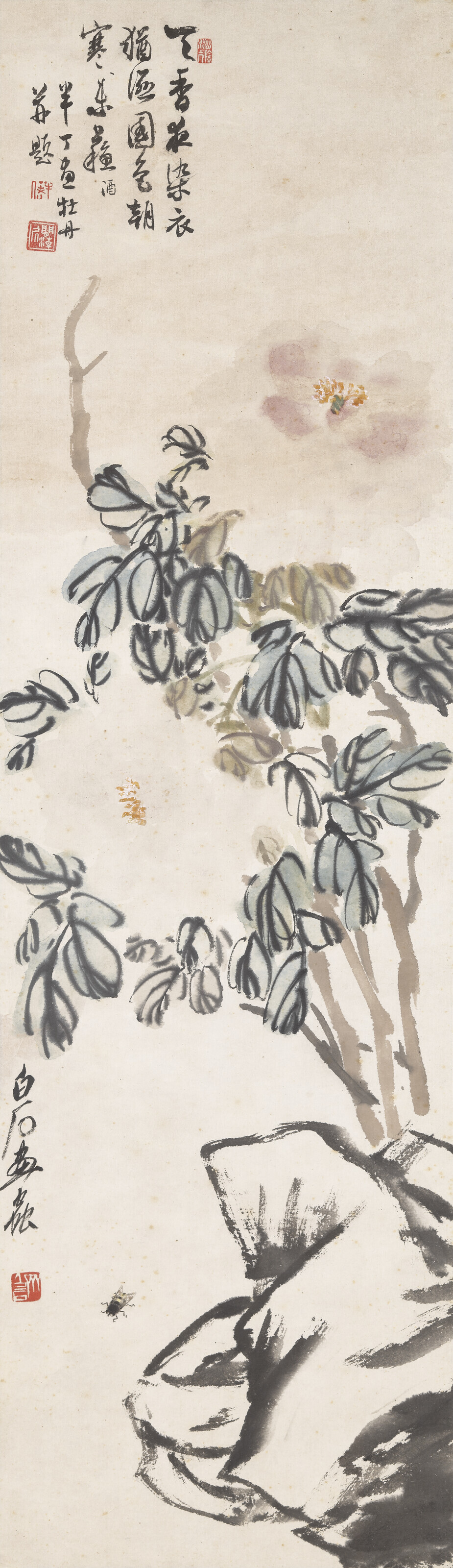CHEN BANDING (1876-1970) AND QI BAISHI (1863-1957), Peonies and Bee ...