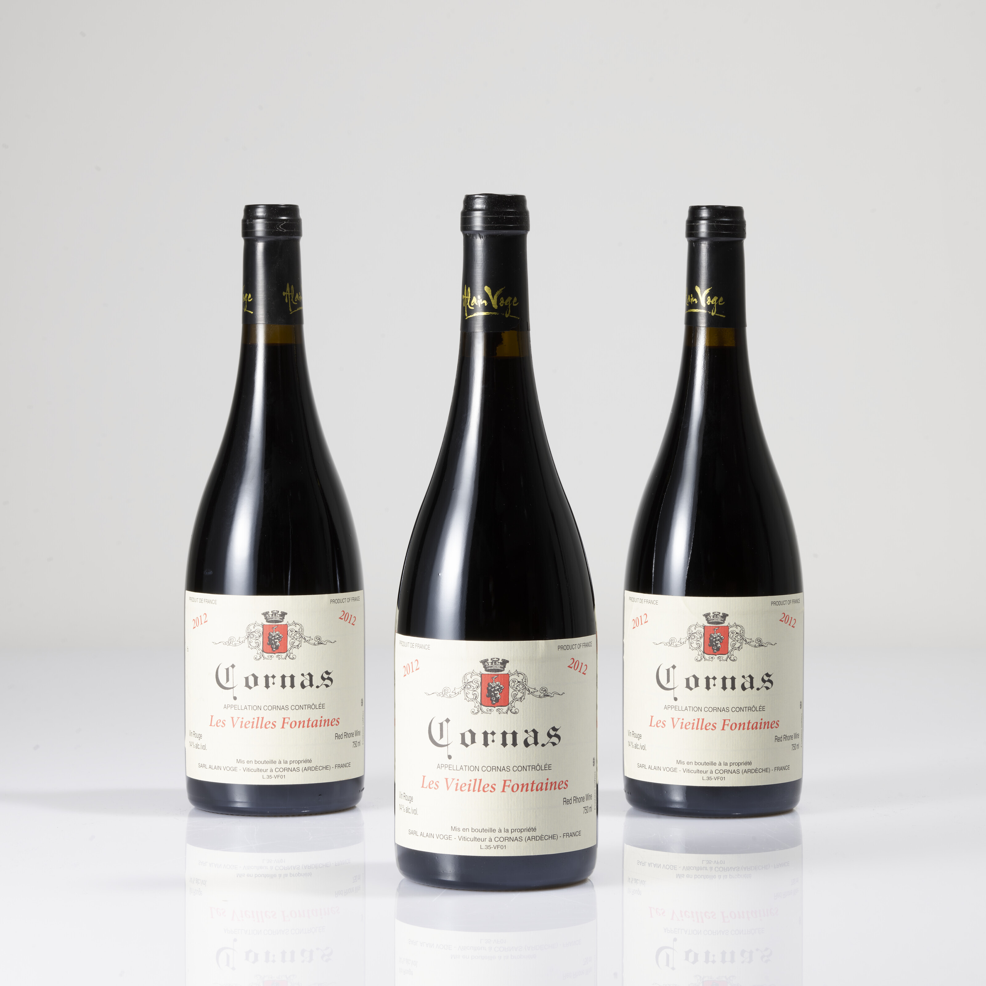 Alain Voge, Cornas Les Vieilles Fontaines 2012, In original carton ...