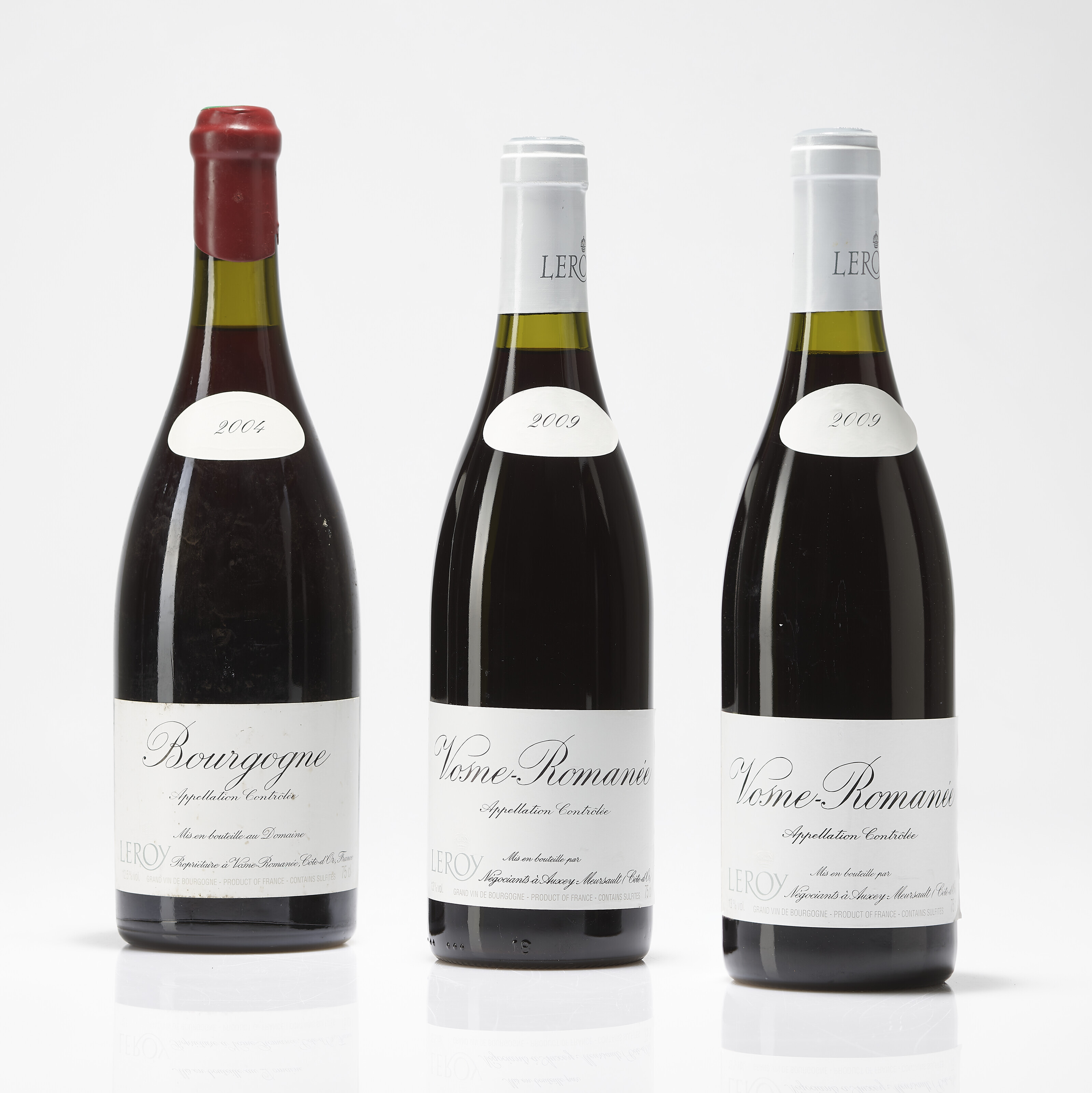 Domaine Leroy, Bourgogne Rouge 2004, Slightly damaged wax capsule. Sign ...