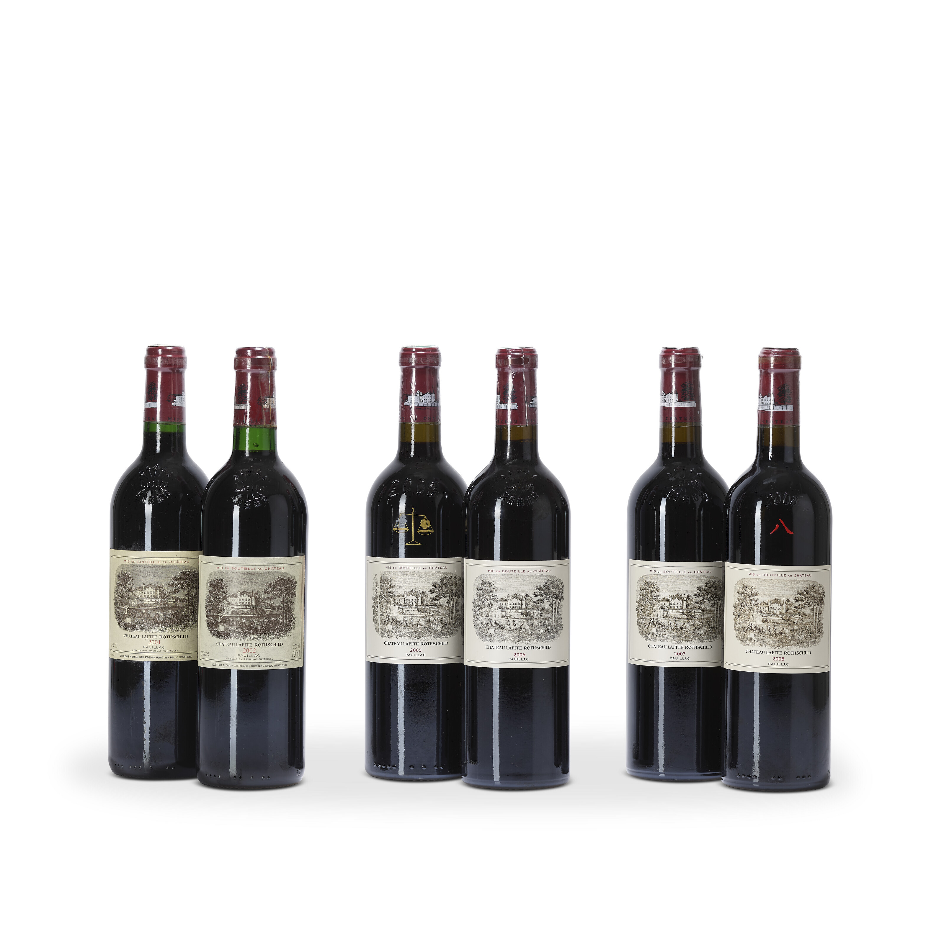 Château Lafite Rothschild 2000s, 2001 Lightly bin-soiled label (1) 2002 ...