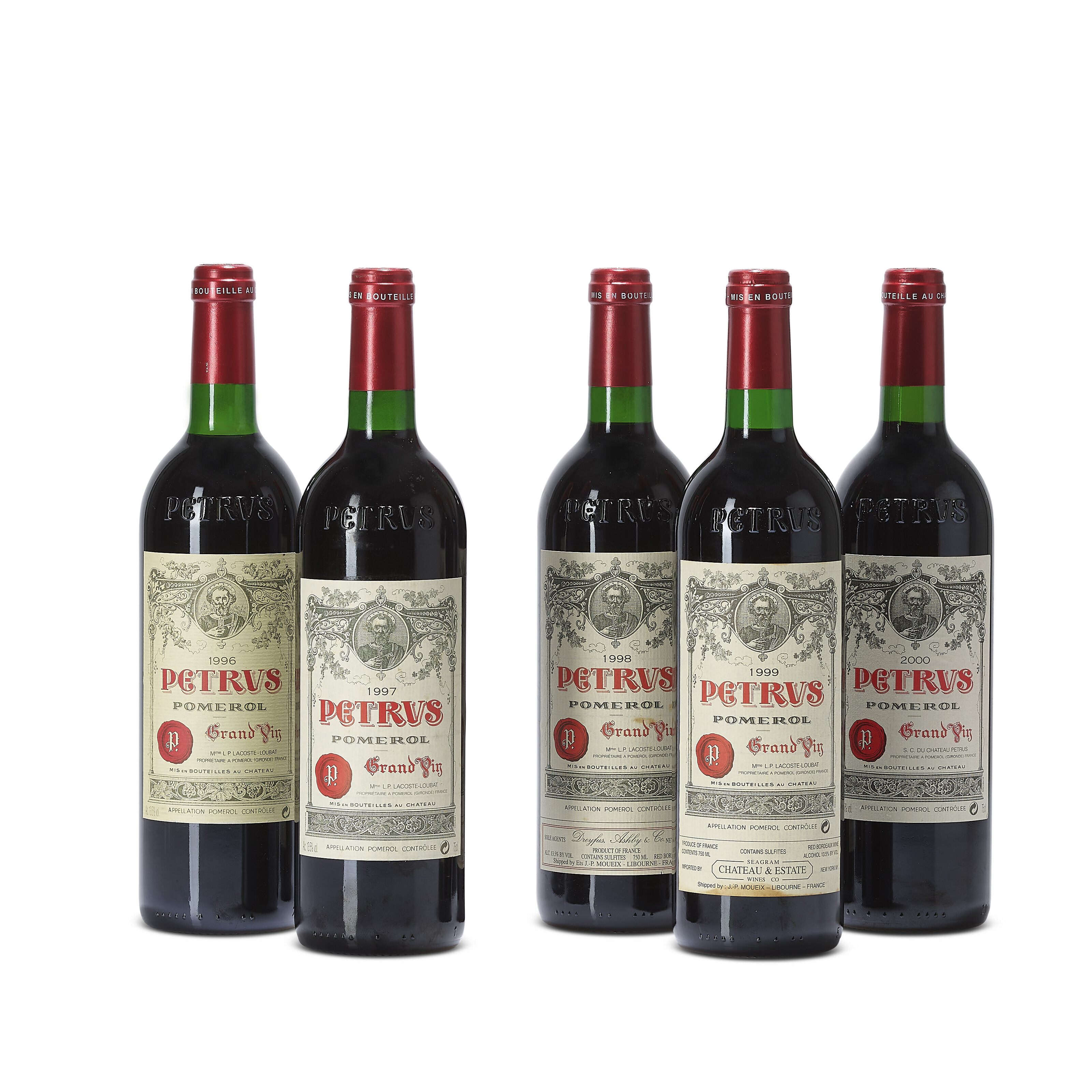 Petrus 1996, Pomerol, cru exceptionnelVery lightly bin-soiled label. US ...