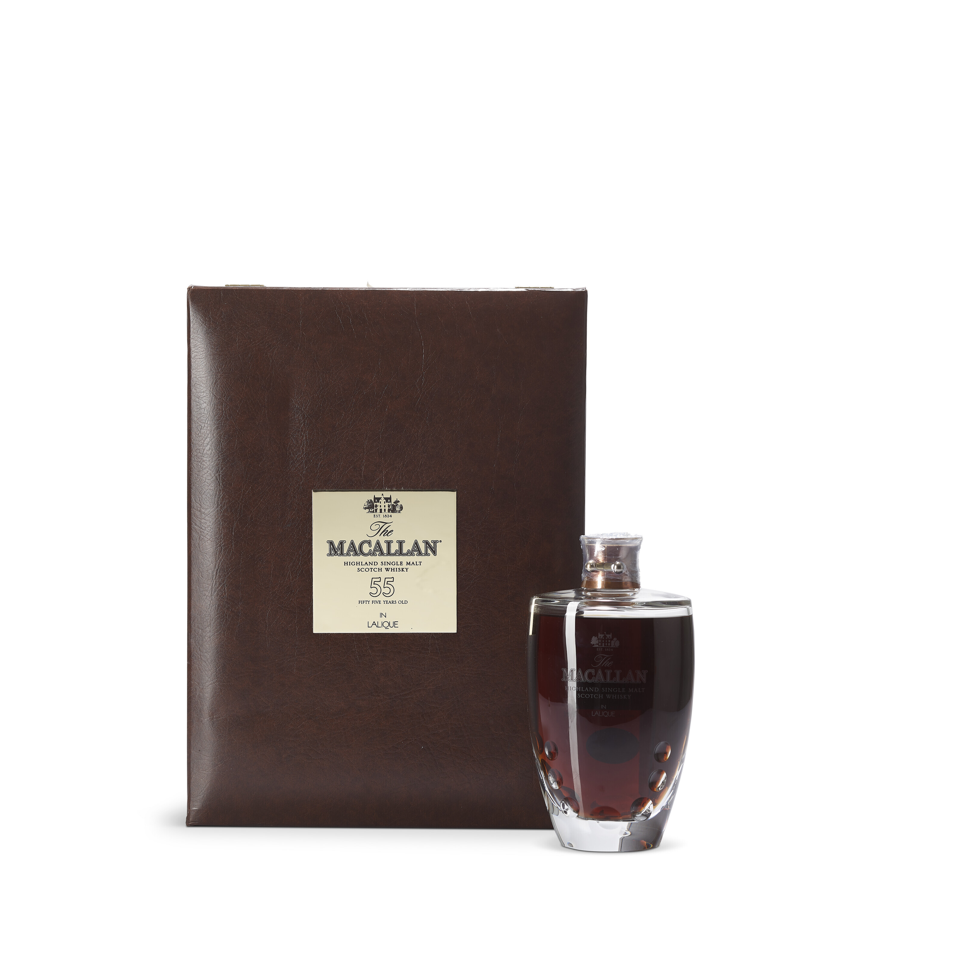 The Macallan 55 Year Old in Lalique, Six Pillars, In original leather ...