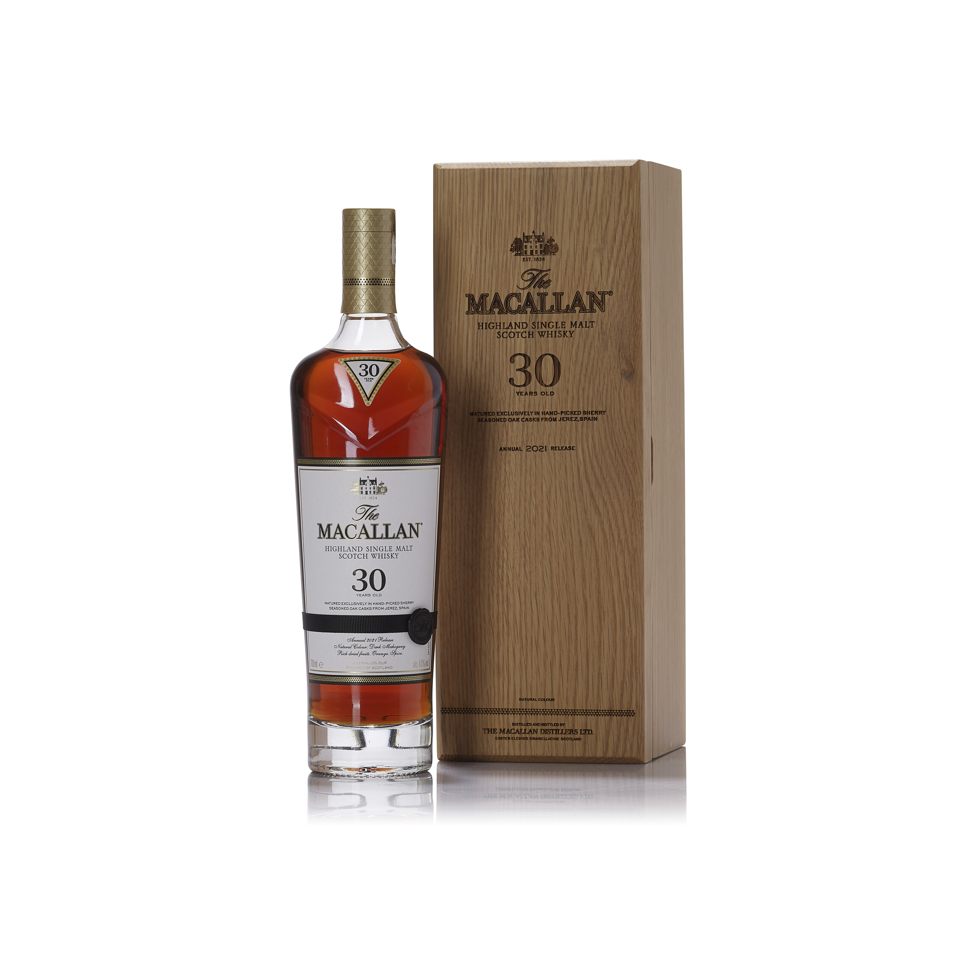 The Macallan 30 Year Old Sherry Oak 2021 Release, 43% vol. In original ...