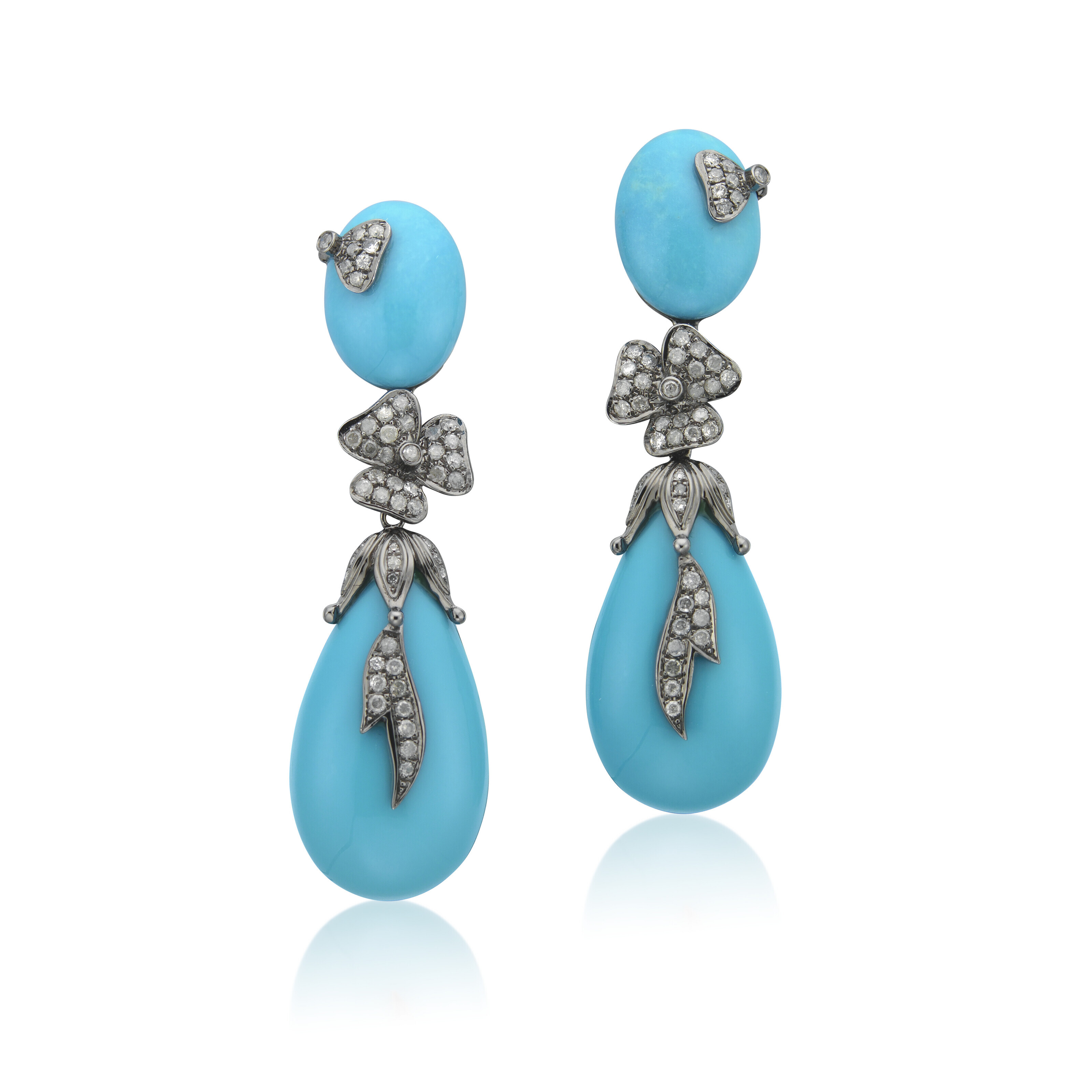 TURQUOISE AND DIAMOND EARRINGS, | Christie’s