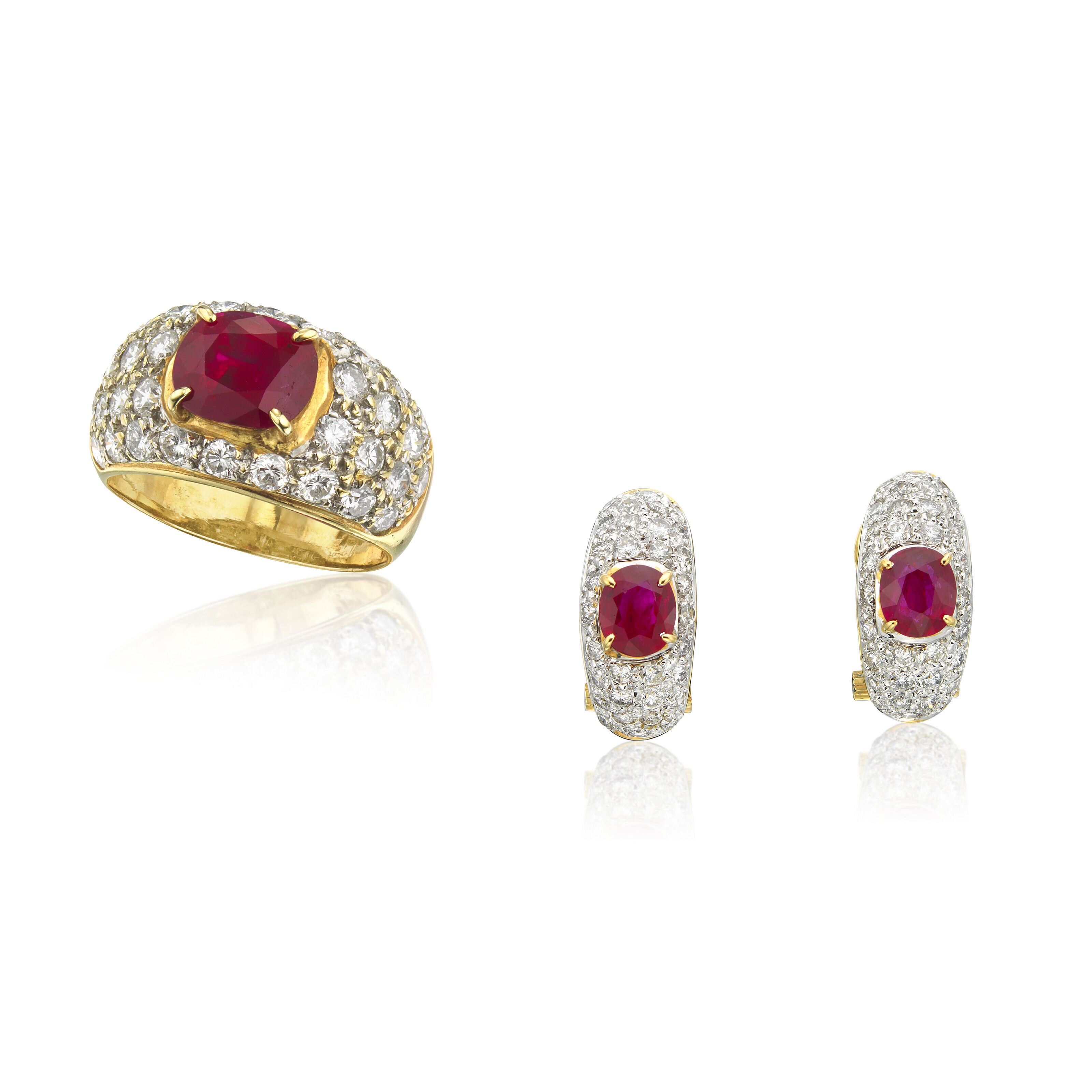 NO RESERVE - RUBY AND DIAMOND JEWELLERY SET, | Christie’s