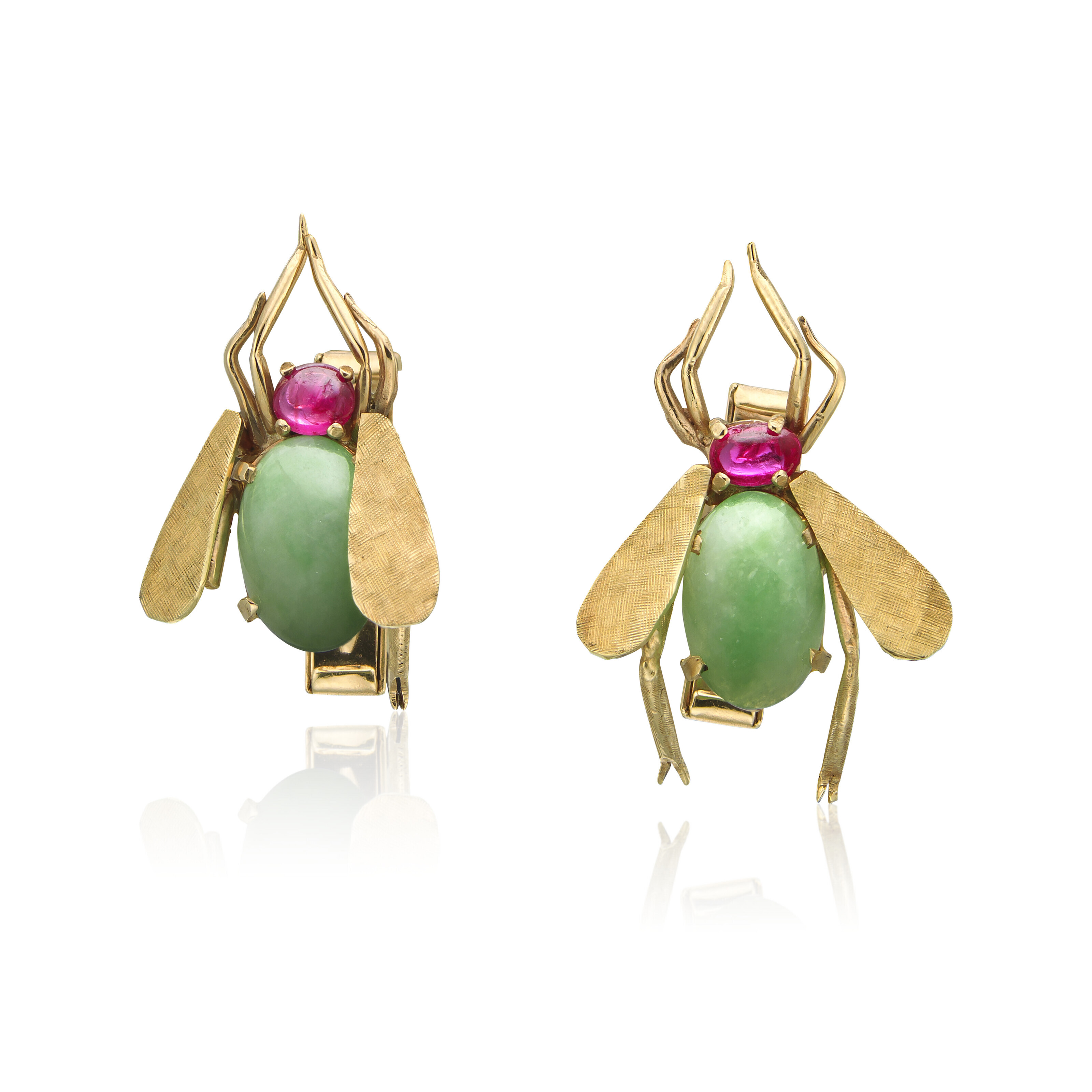 NO RESERVE - JADE AND RUBY CUFFLINKS, | Christie’s