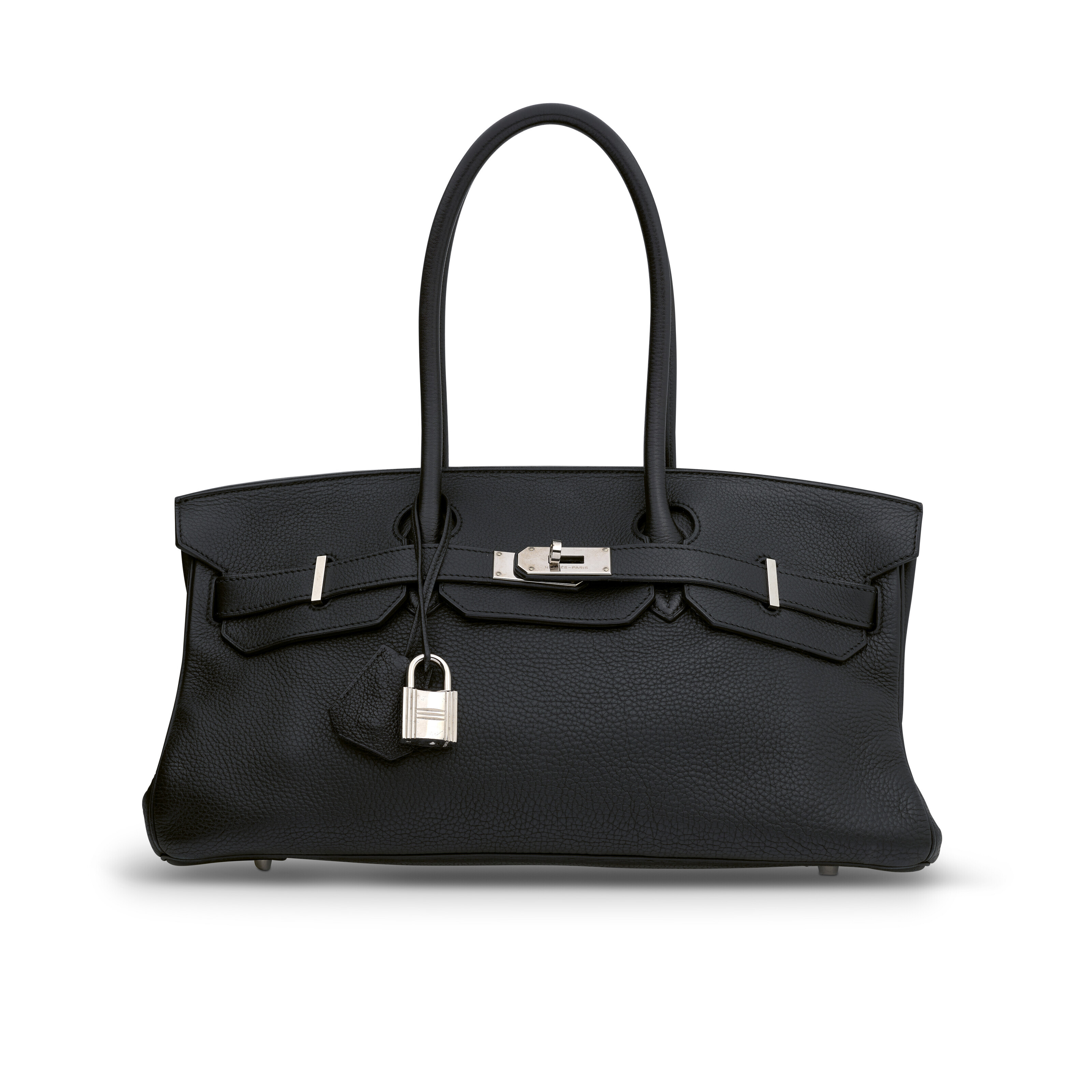A BLACK CLÉMENCE LEATHER JPG SHOULDER BIRKIN 42 WITH PALLADIUM HARDWARE ...