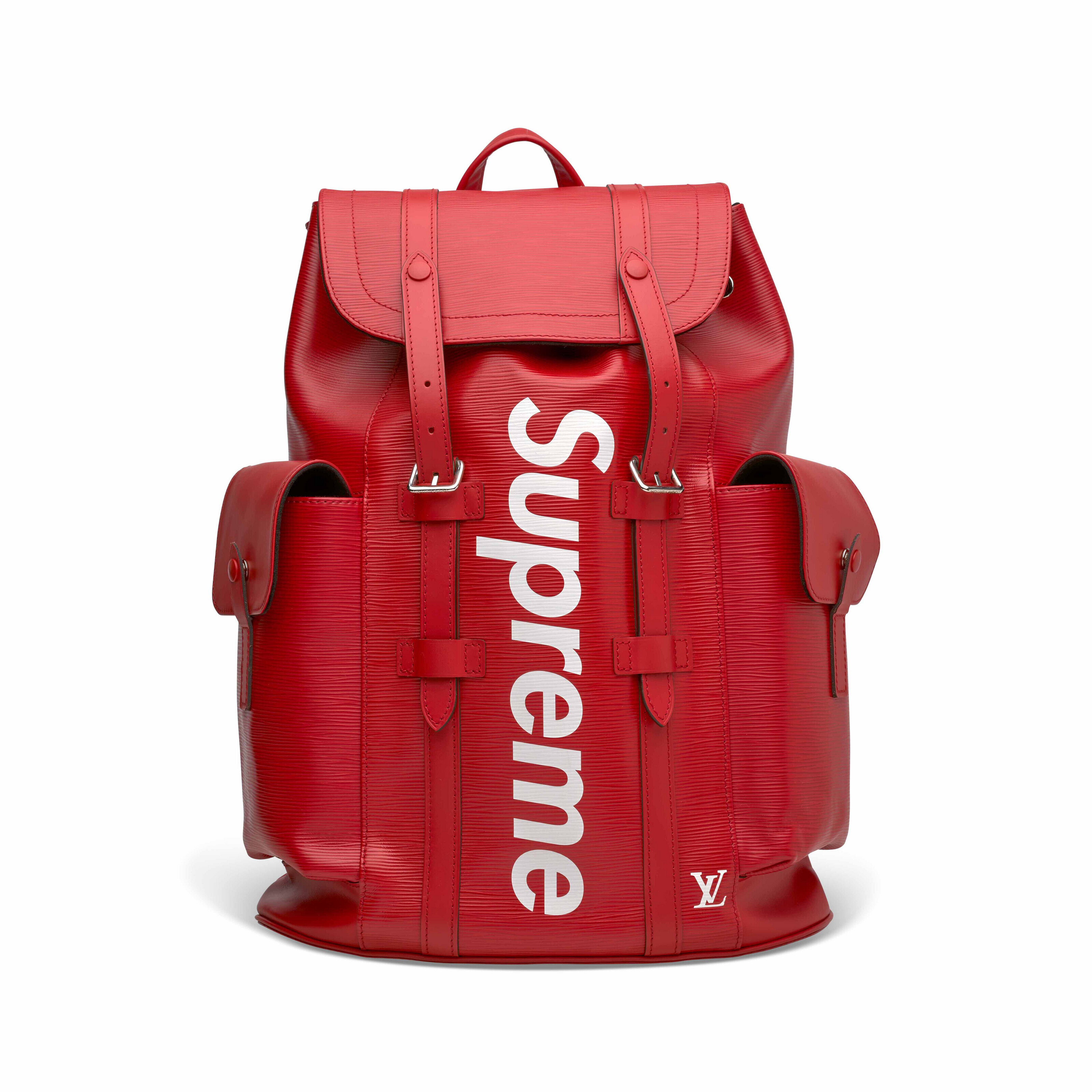 A LIMITED EDITION RED & WHITE EPI LEATHER CHRISTOPHER BACKPACK WITH ...