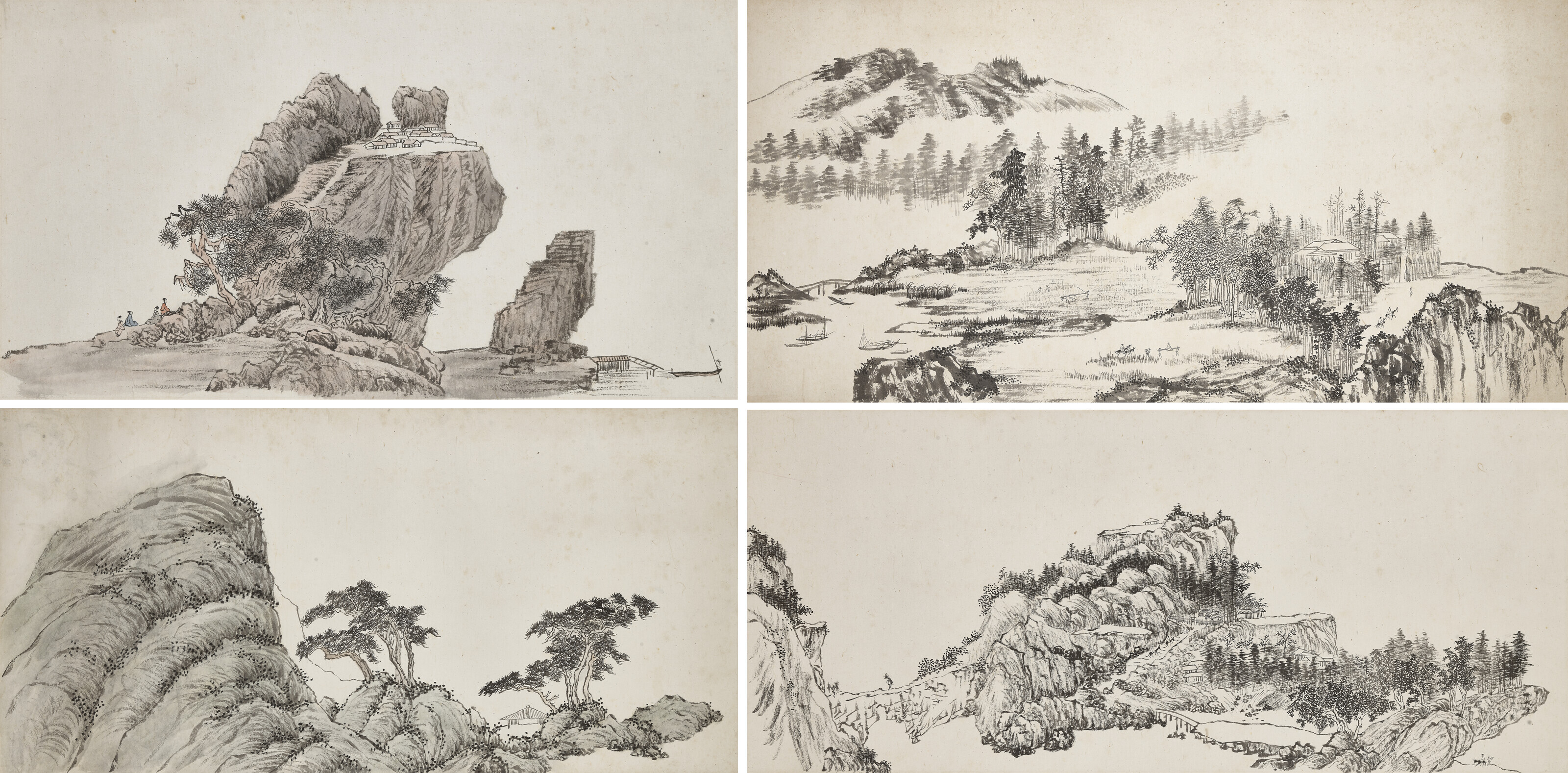 CIRCLE OF PU RU (1896-1963), A set of Four Landscape Drafts | Christie’s
