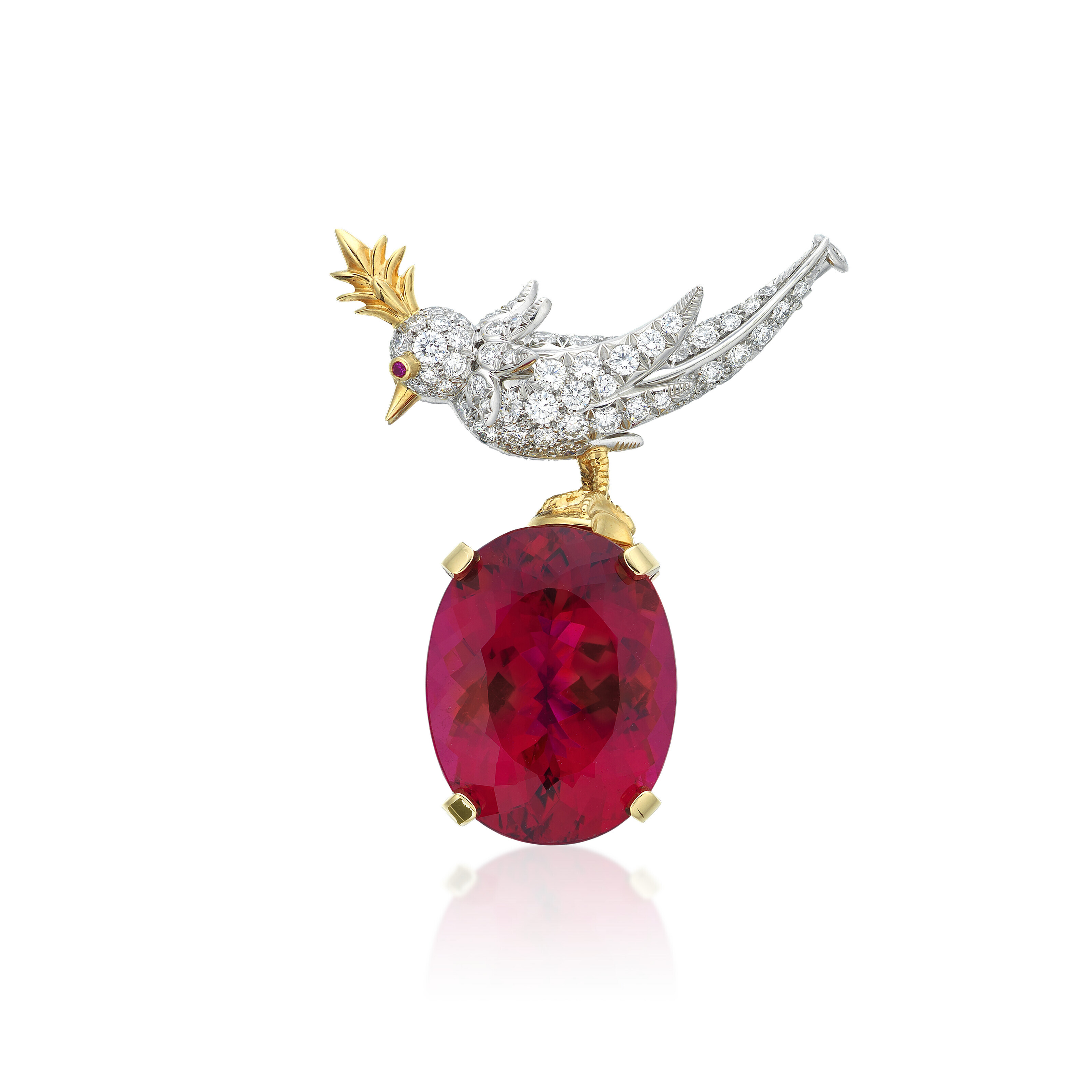 TIFFANY & CO. BY SCHLUMBERGER STUDIO, RUBELLITE AND DIAMOND 'BIRD ON A ...