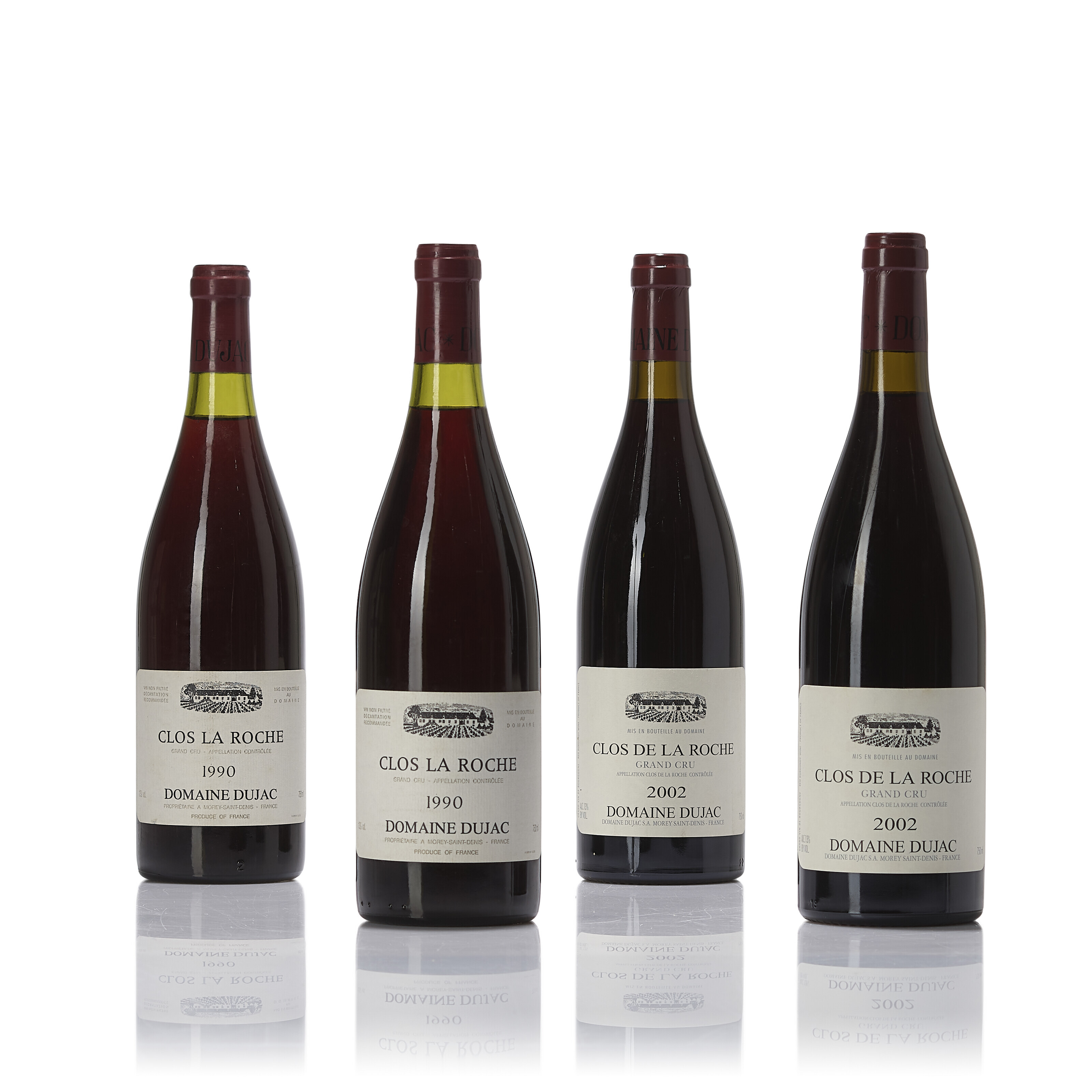 Domaine Dujac, Clos de la Roche 2002, Three very lightly bin-soiled ...