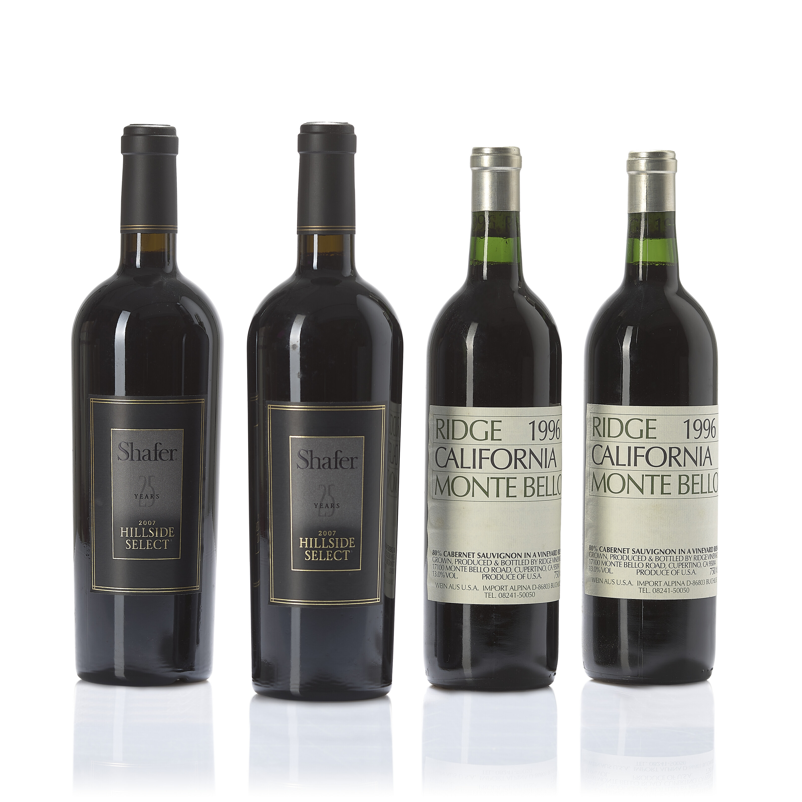 Ridge Vineyards Monte Bello Red Santa Cruz Mountains 1996, In six ...