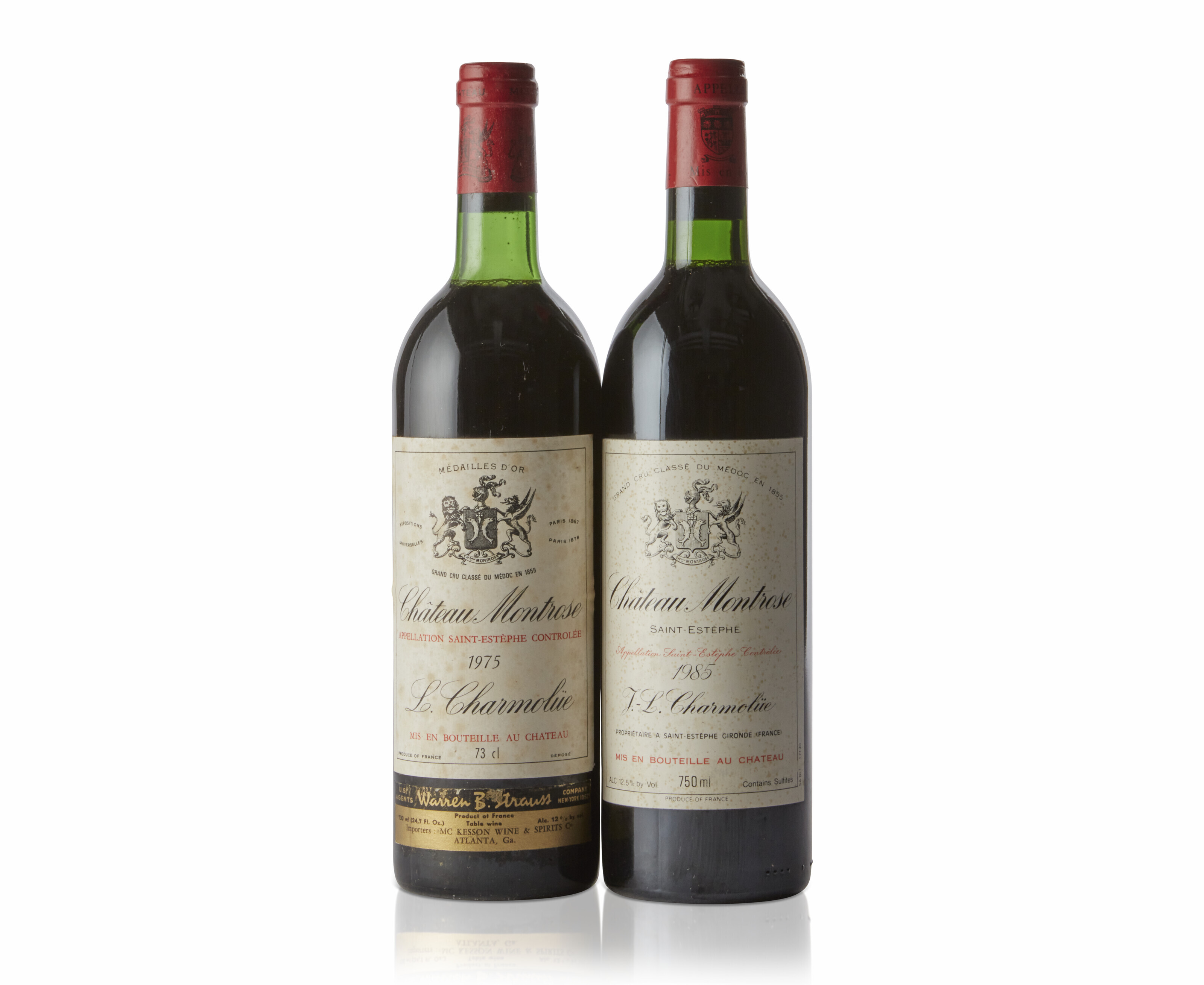 Mixed Château Montrose, Château Montrose 1975Bin-soiled labelsLevels ...