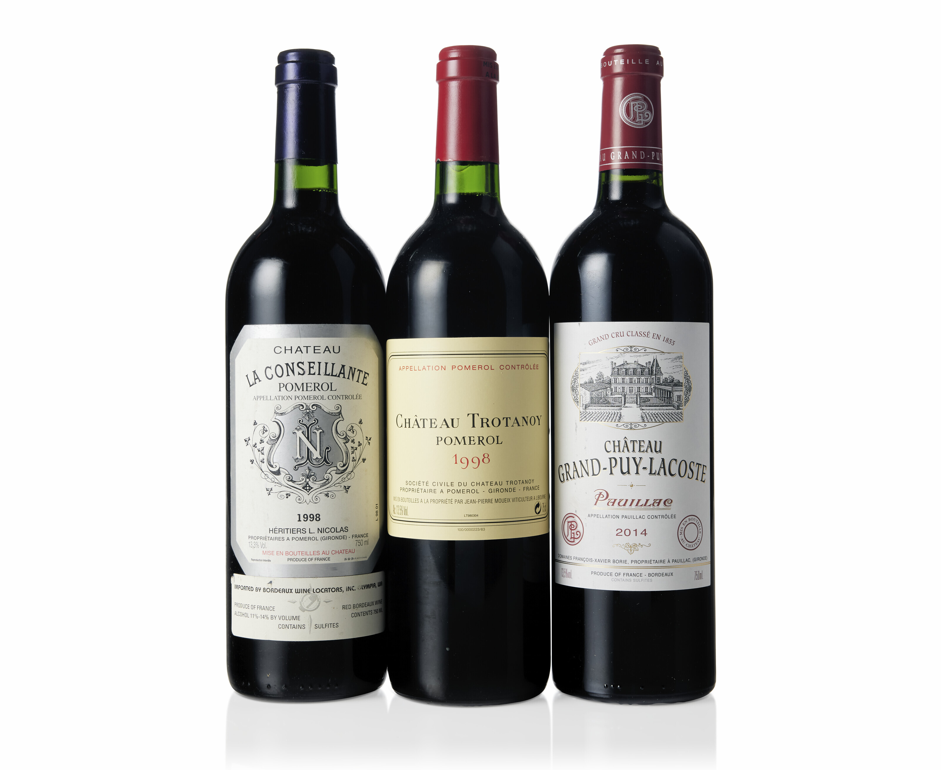 Mixed Red Bordeaux, Château La Conseillante 1998Level into neck (1 ...