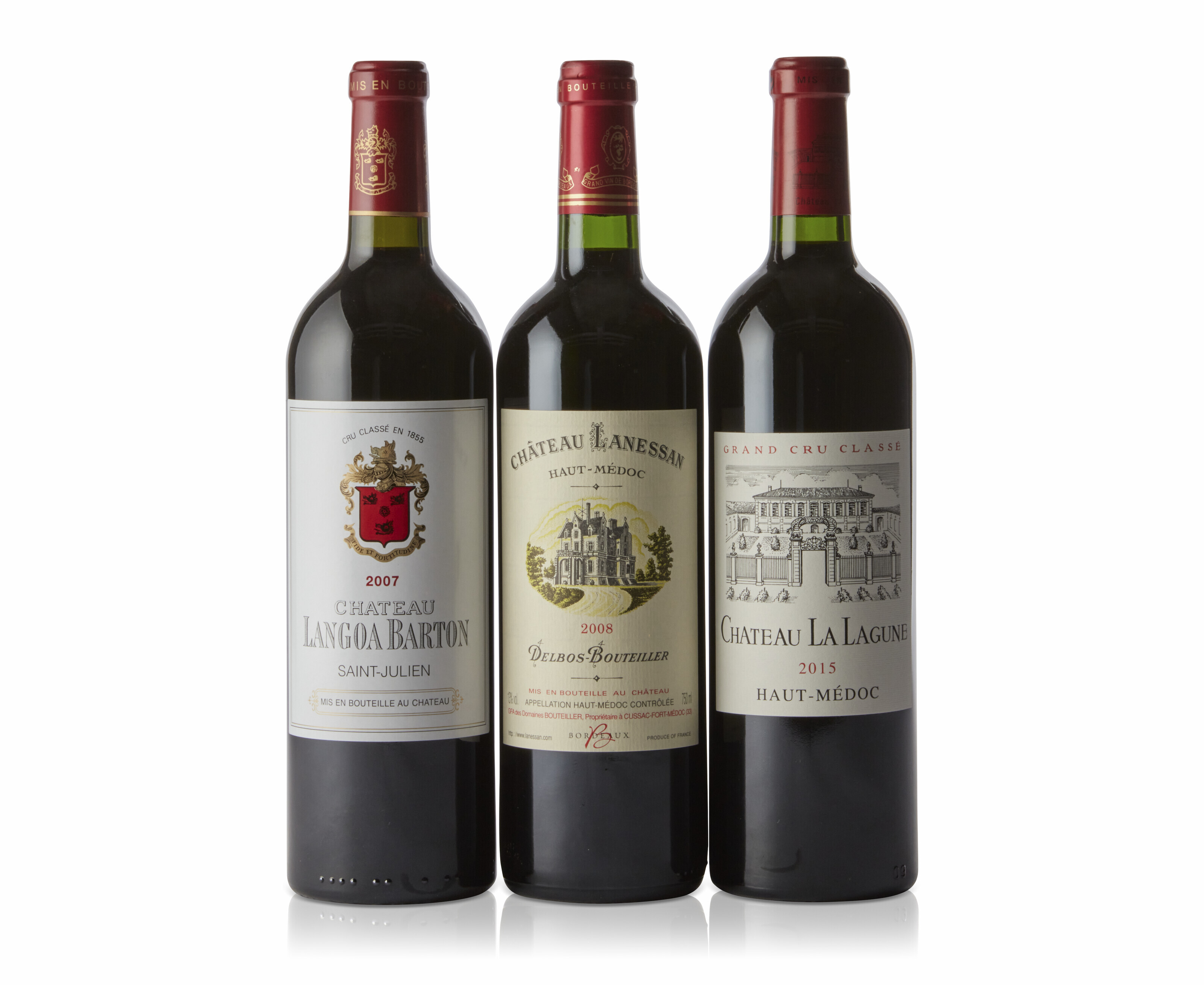 Mixed Red Bordeaux, Château Langoa-Barton 2007 (6) Château Lanessan ...