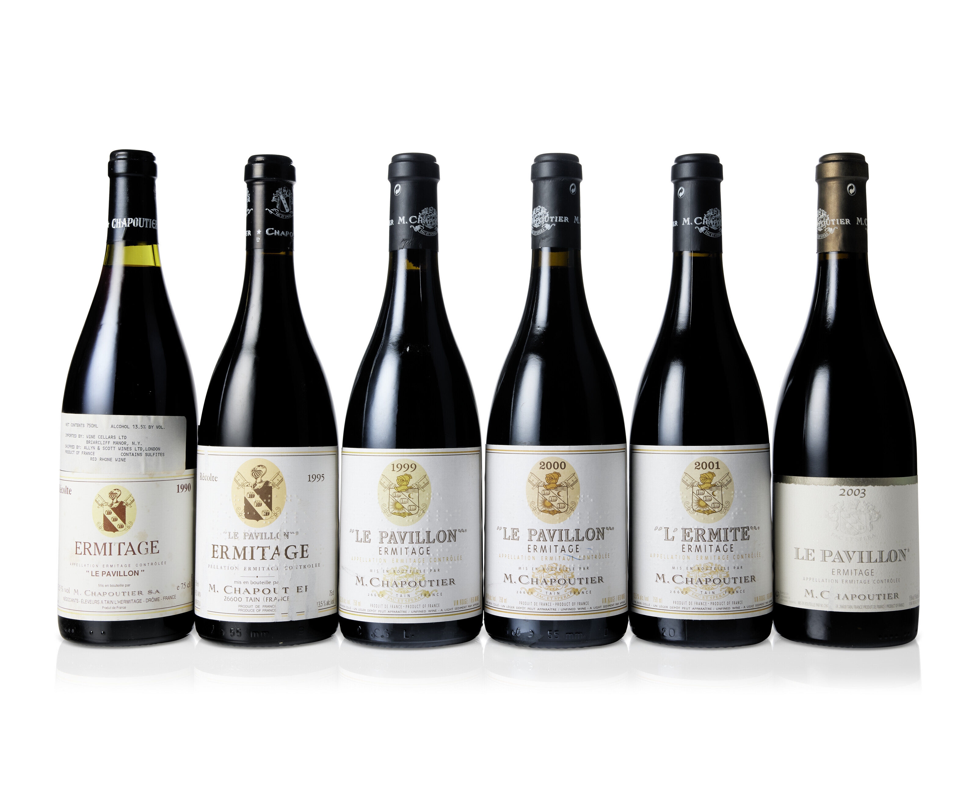 Mixed M. Chapoutier, Ermitage, Ermitage, Le Pavillon 1990Bin-boiled ...