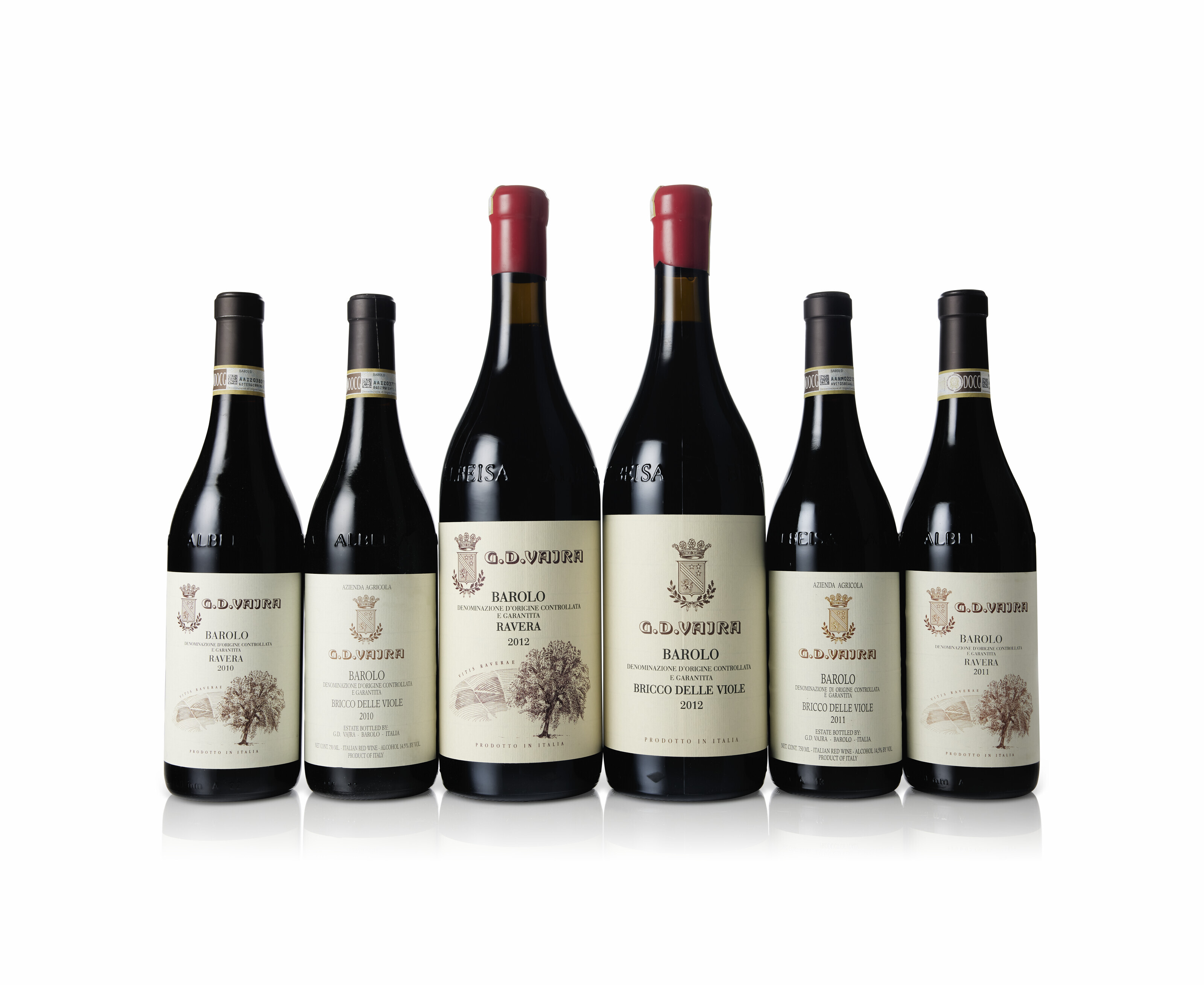 Mixed G.D. Vajra, Barolo, Bricco Delle Viole 2010 (11)2011 (9)2012 ...