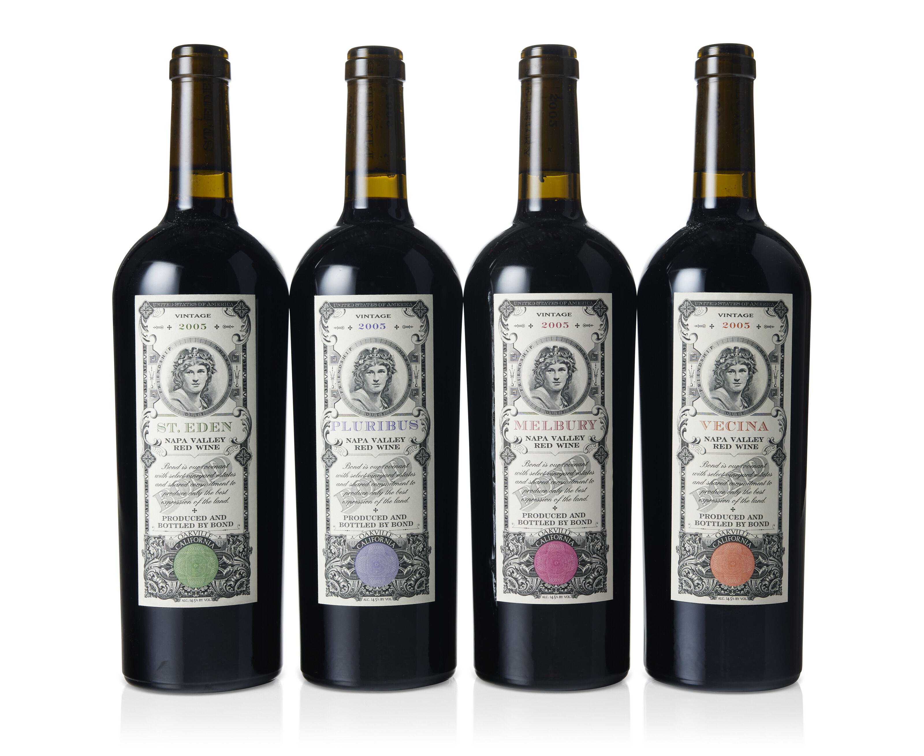 Bond Winery Assortment Case 2005, Melbury 2005 (2)Pluribus 2005 (2)St ...
