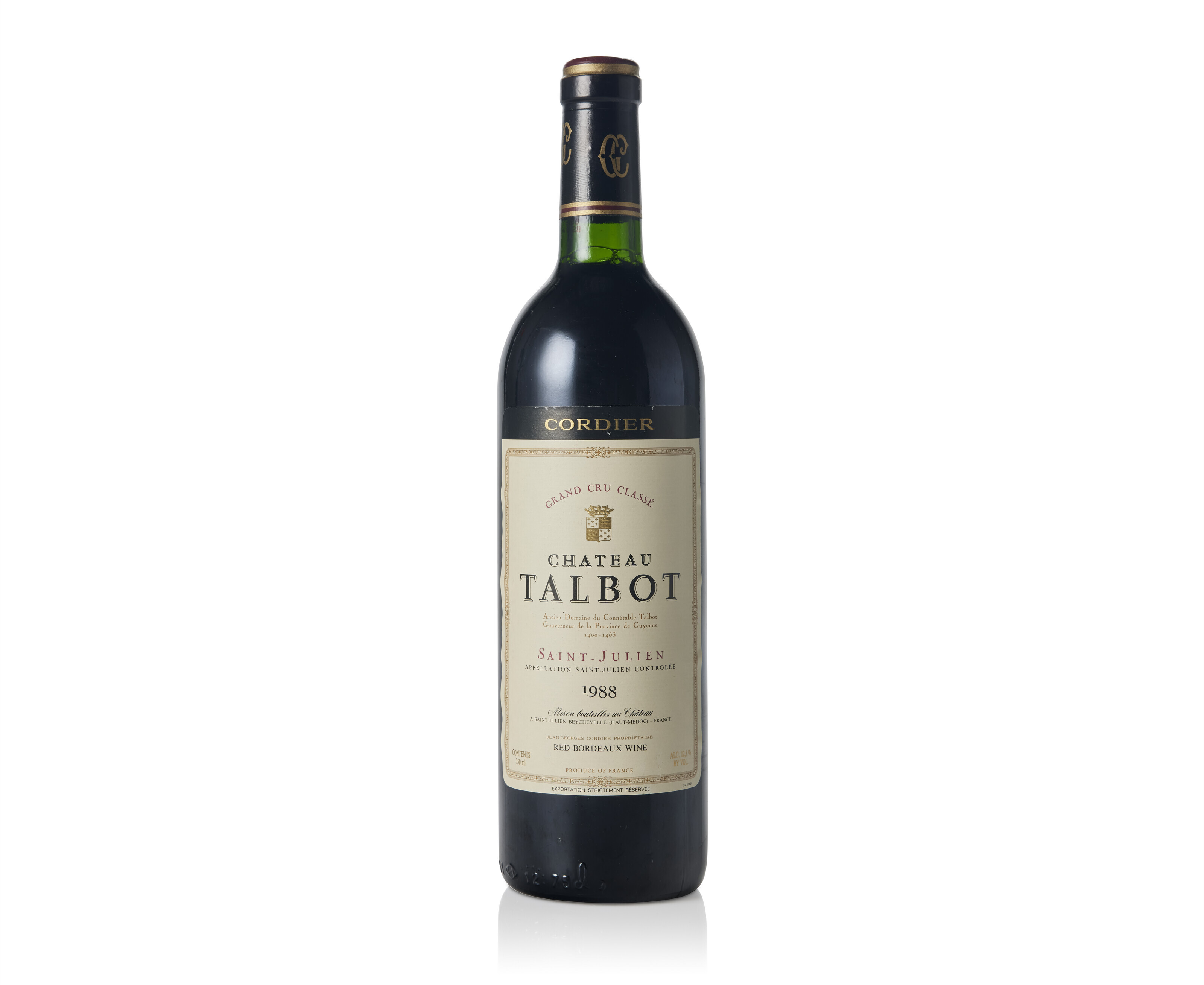 Château Talbot 1988, Saint-Julien, 4ème cru classé One crinkled capsule ...