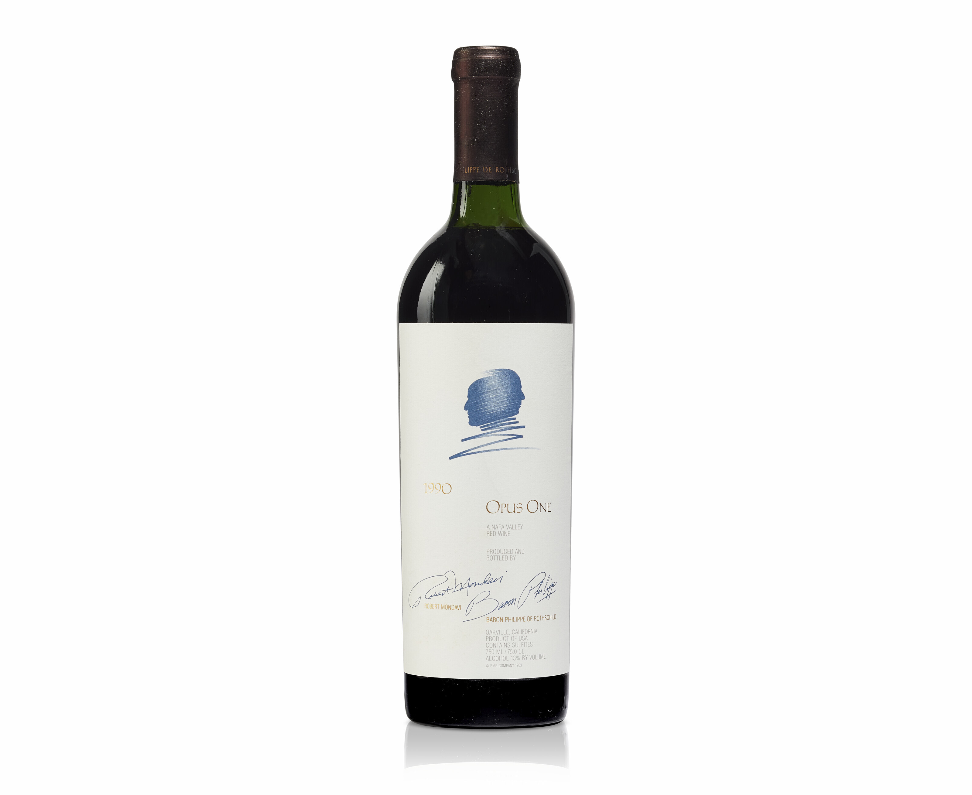 Opus One 1990, Napa Valley Slightly bin-soiled labels Levels top ...