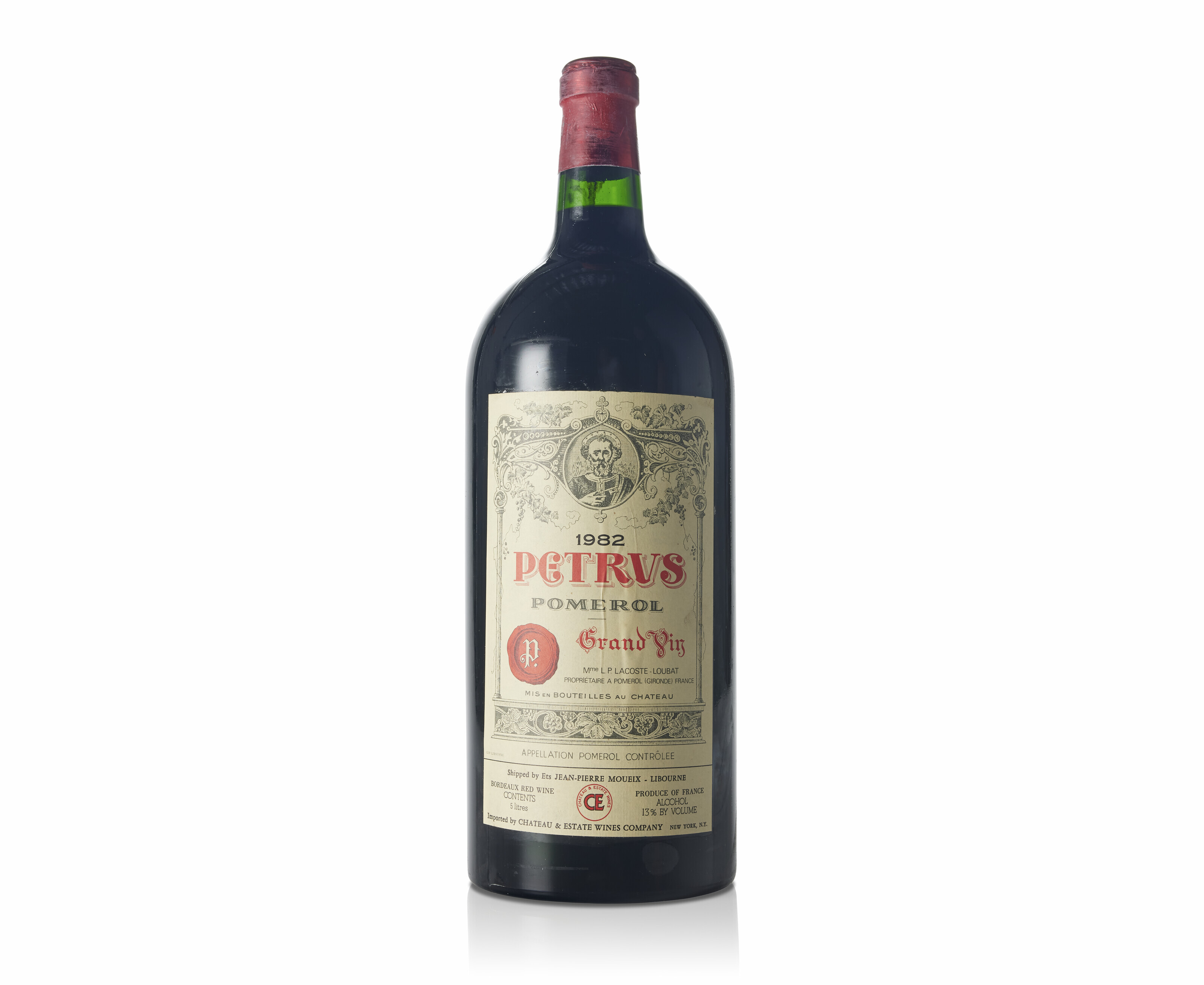 Petrus 1982, Pomerol, cru exceptionnelSlightly oxidized capsuleSigns of ...