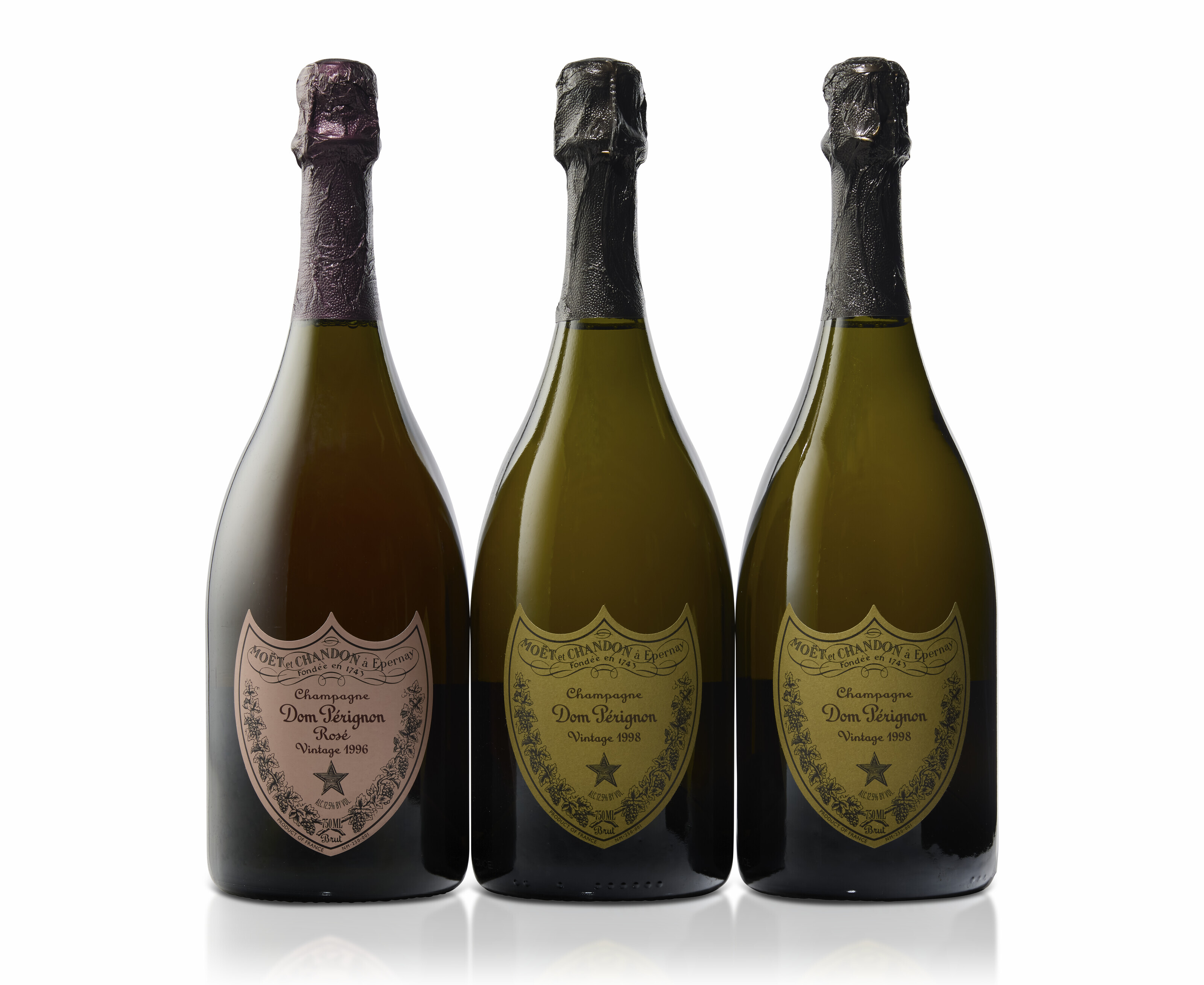 Mixed Dom Pérignon, Dom Pérignon Rosé 1996 (1)Dom Pérignon 1998 (2)All ...