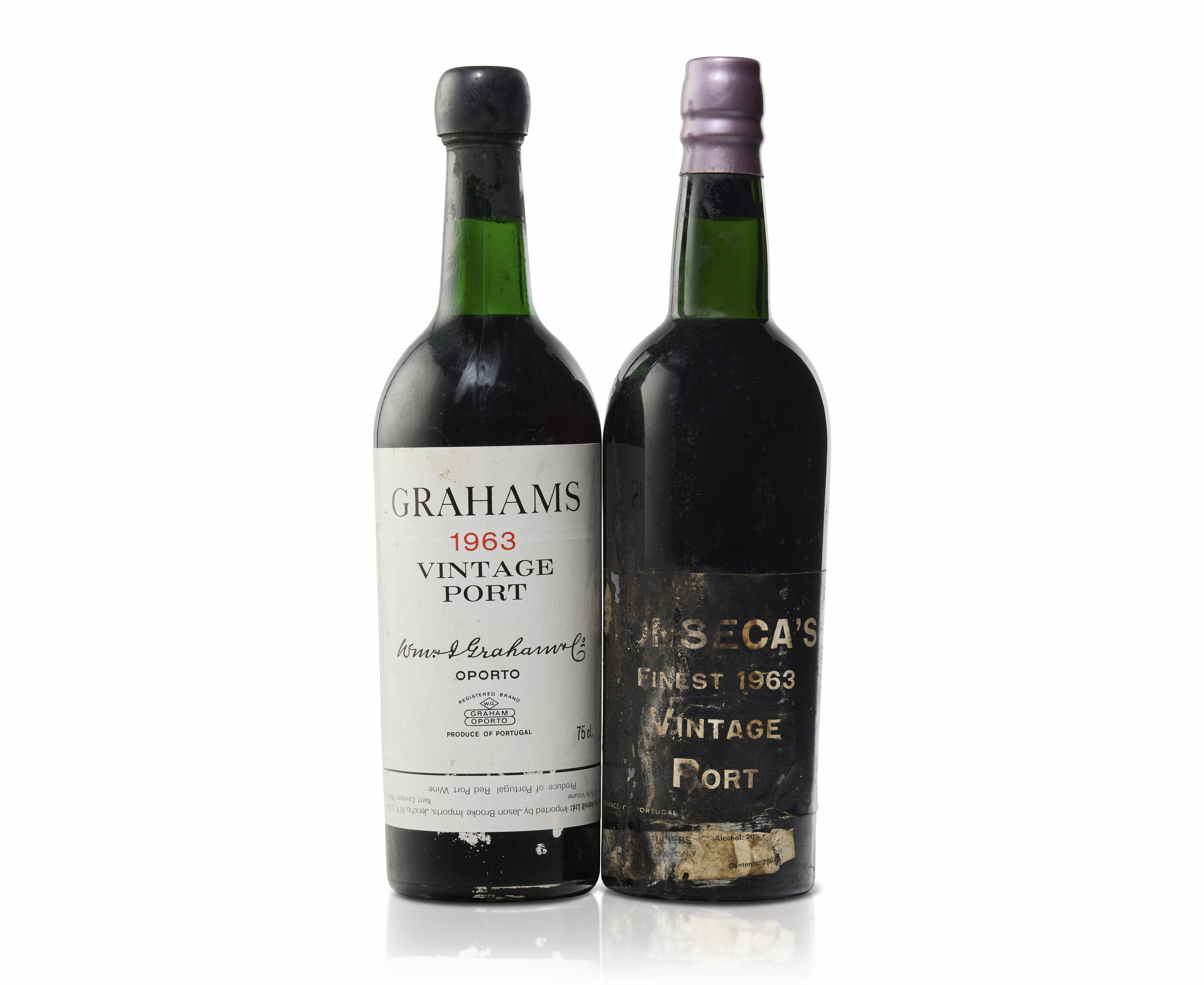 Mixed Port 1963, Graham's 1963Two black wax capsules, one damagedOne ...