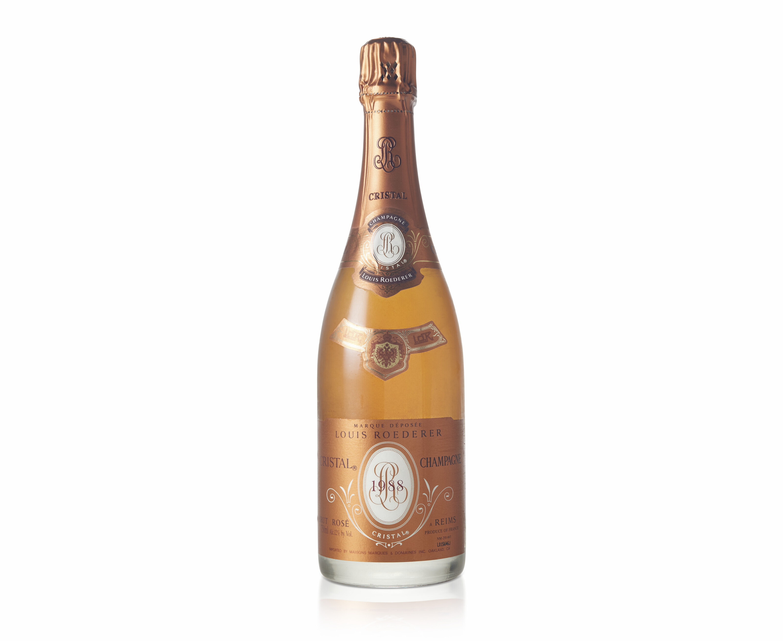Louis Roederer, Cristal Rosé 1988, ReimsLevel into foilIn original ...