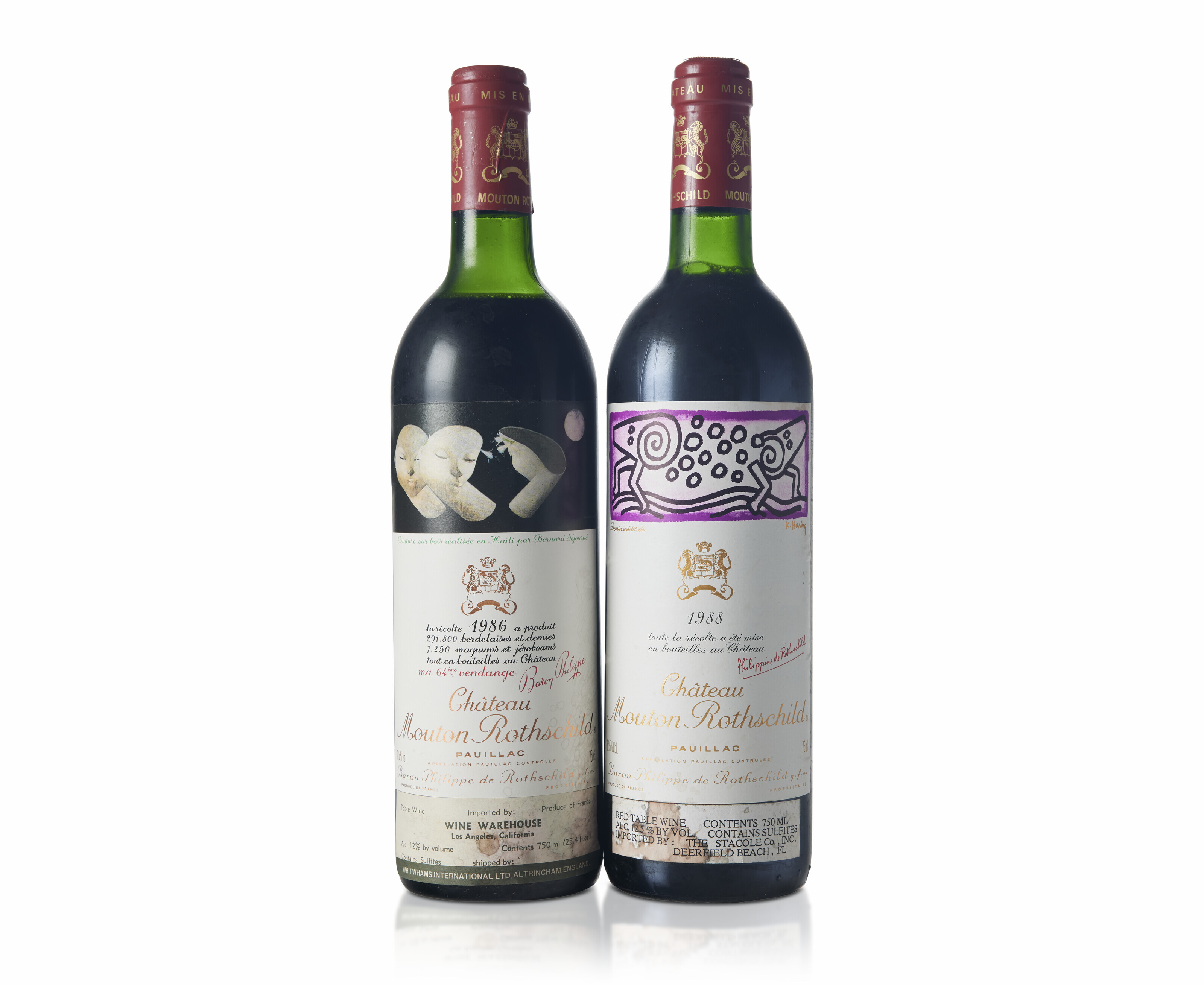 Mixed Château Mouton-Rothschild, 1986Slightly bin-soiled labels, one ...