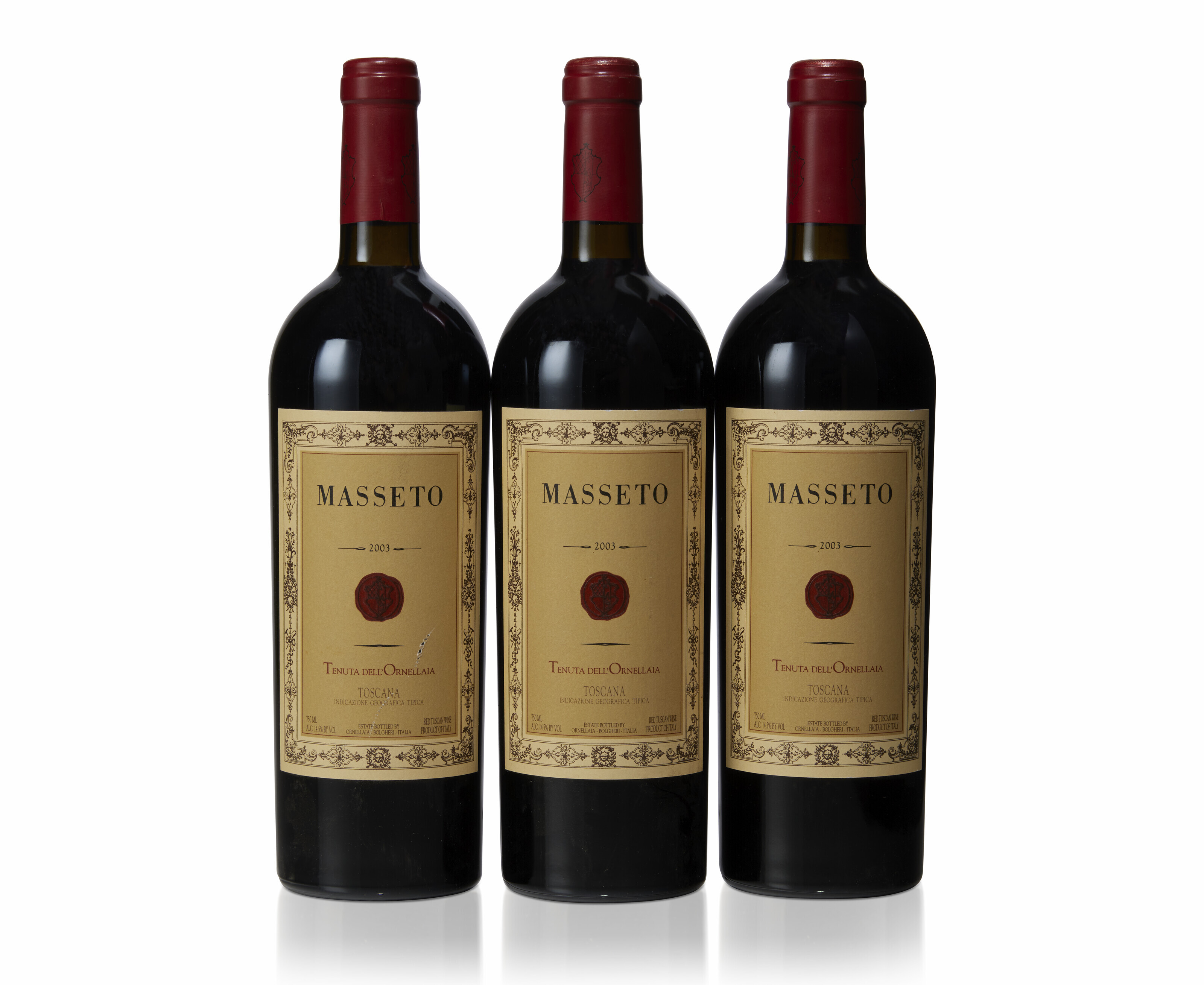 Masseto 2003, TuscanyOne nicked capsule and one nicked label | Christie’s