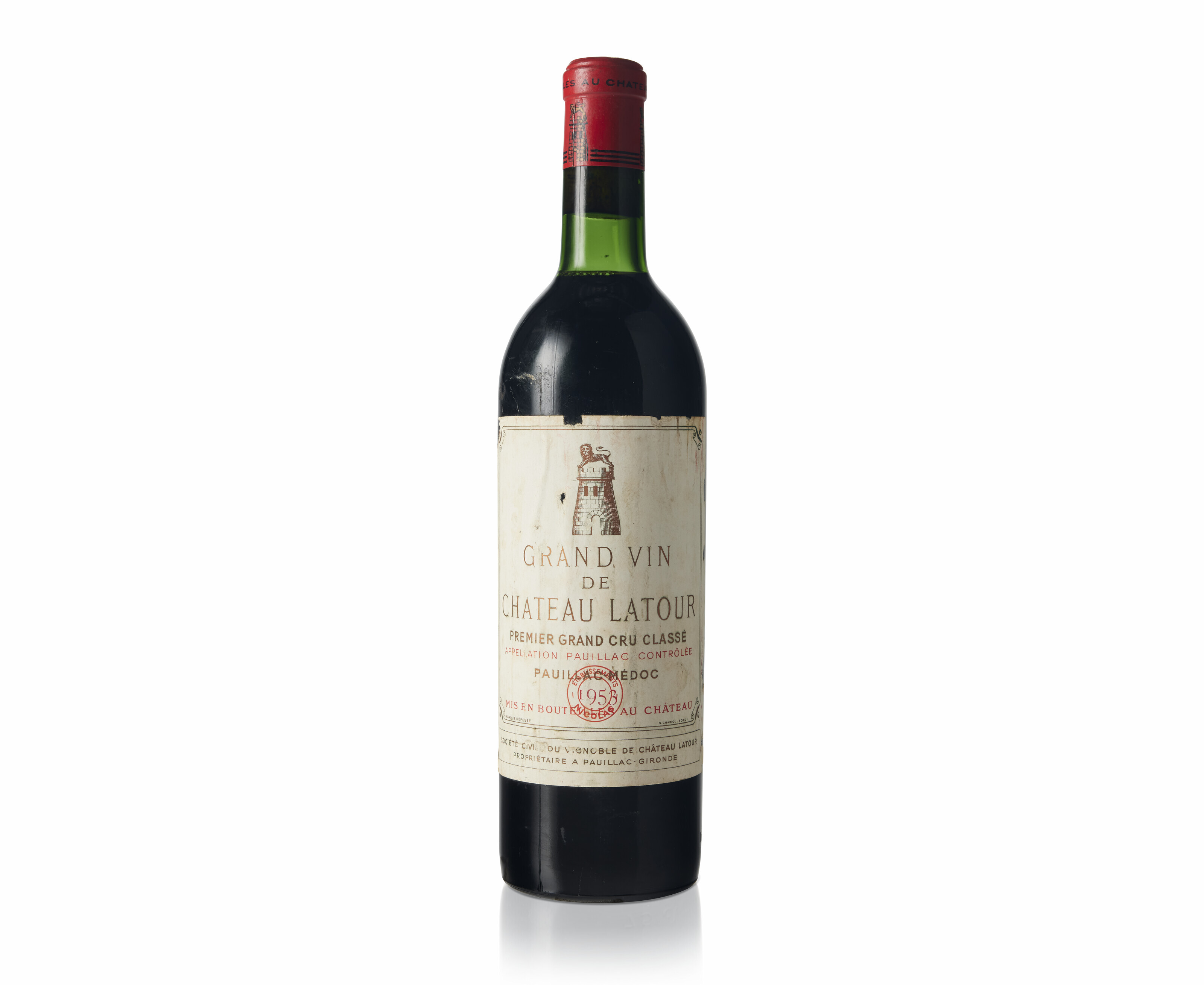 Château Latour 1953, Pauillac, 1er cru classéBin-soiled and slightly ...