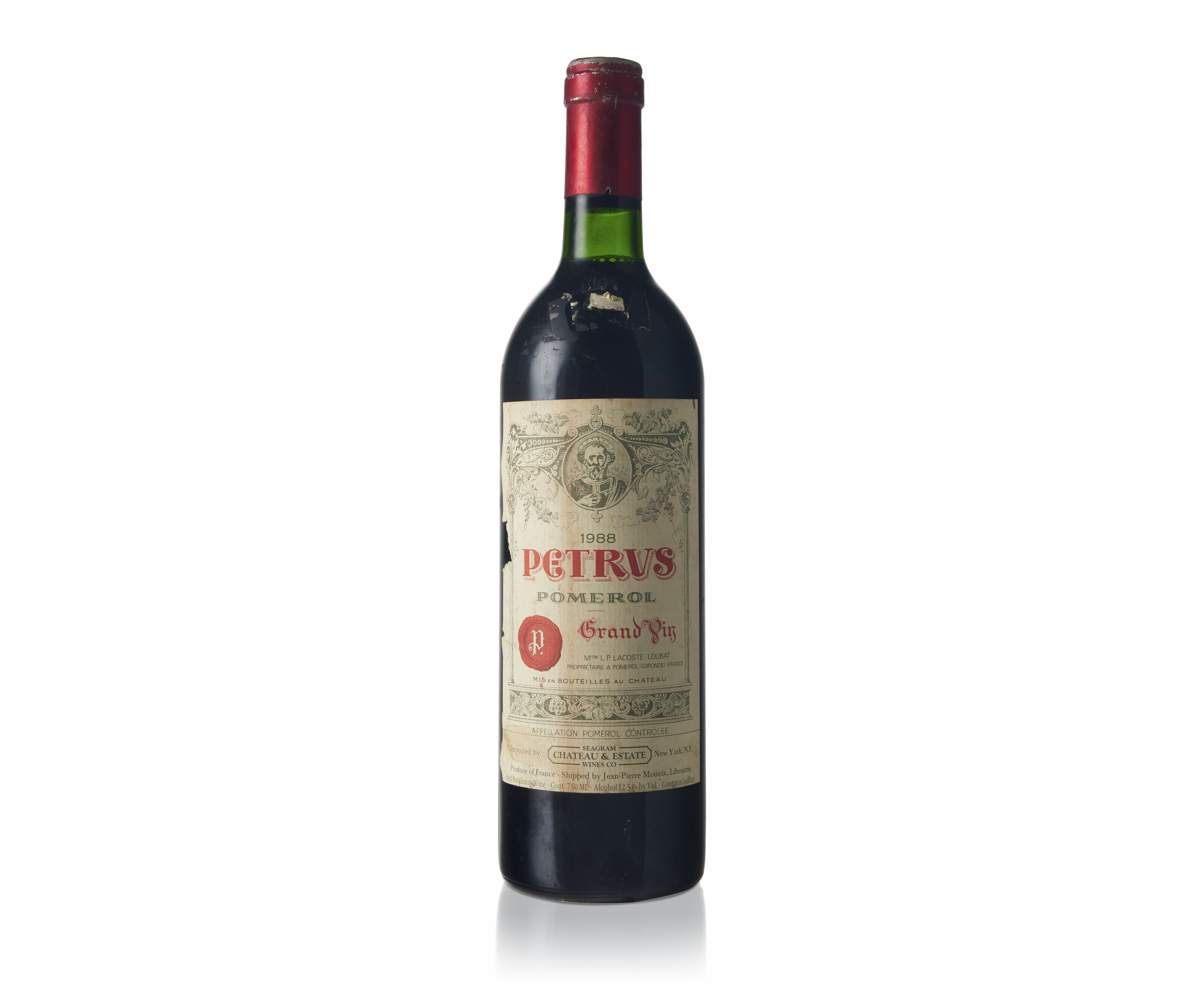 Petrus 1988, Pomerol, cru exceptionnelWorn capsuleBin-soiled and ...