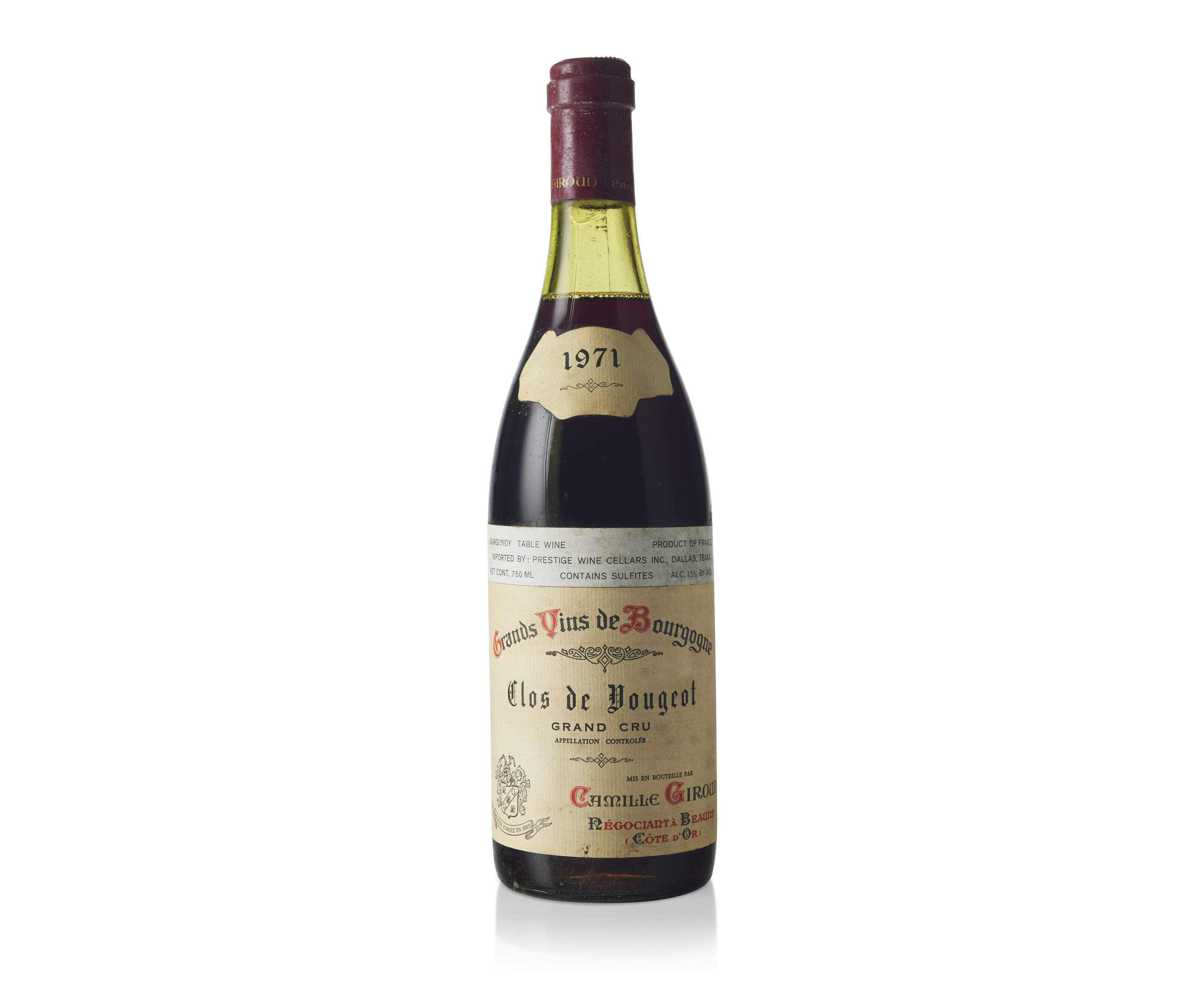 Camille Giroud, Clos de Vougeot 1971, Grand Cru, Côte de NuitsOxidized ...
