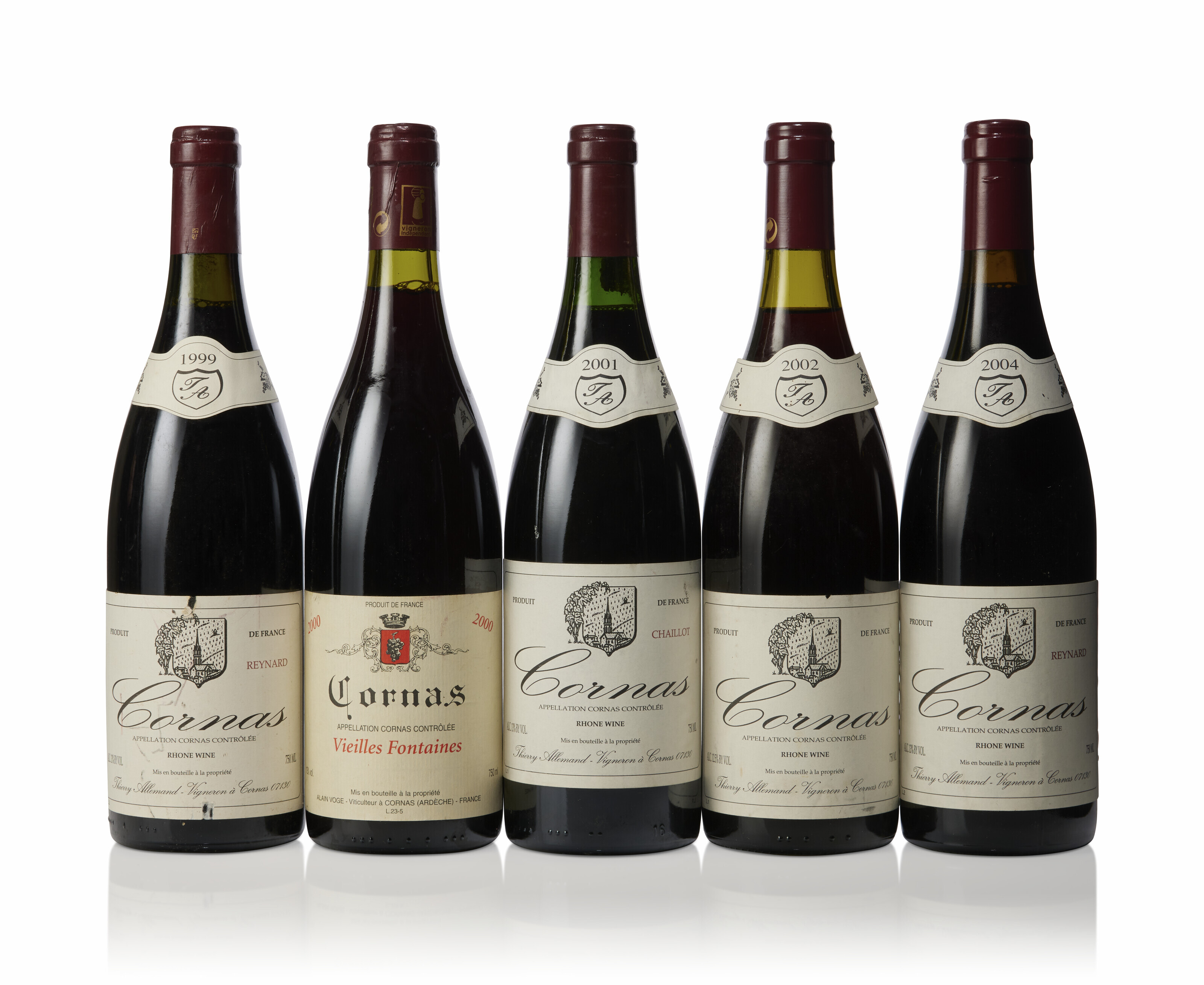 Mixed Cornas, Thierry Allemand, Cornas, Reynard 1999Nicked labelLevel 2 ...