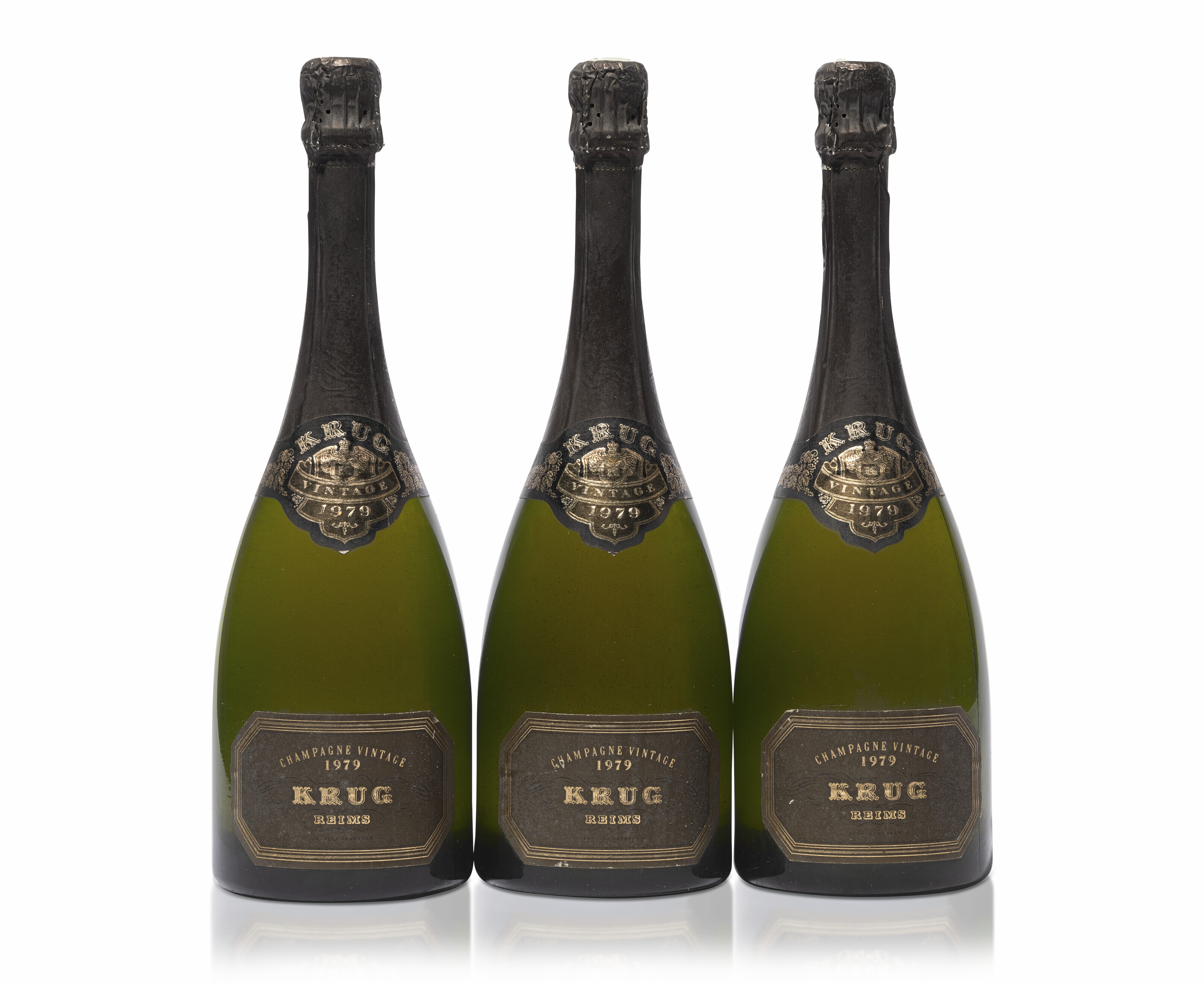 Krug 1979, Reims Discolored foilsBin-soiled labelsLevels into foil ...