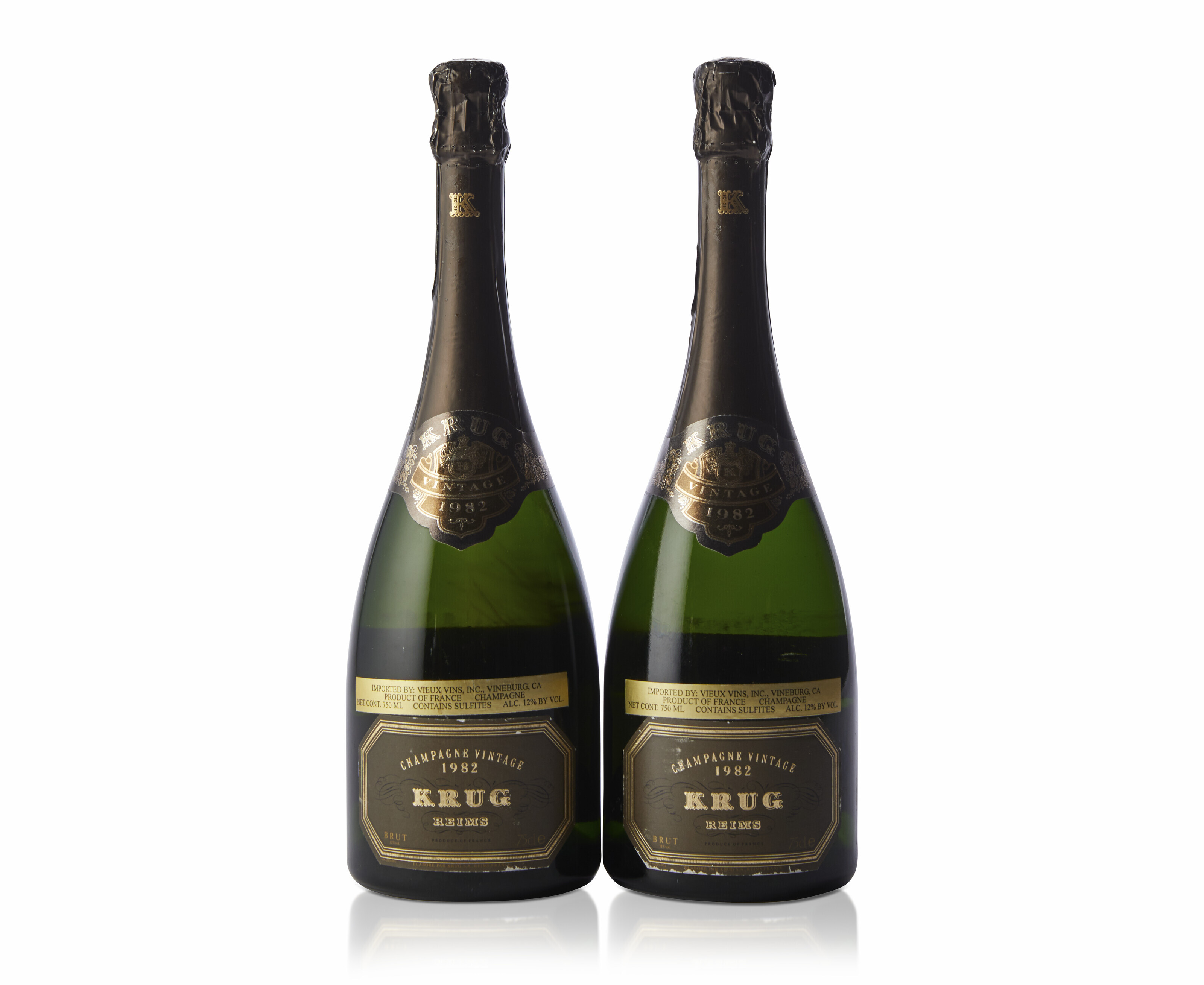 Krug 1982, ReimsGood appearanceSlightly scuffed labelsLevels into foil ...