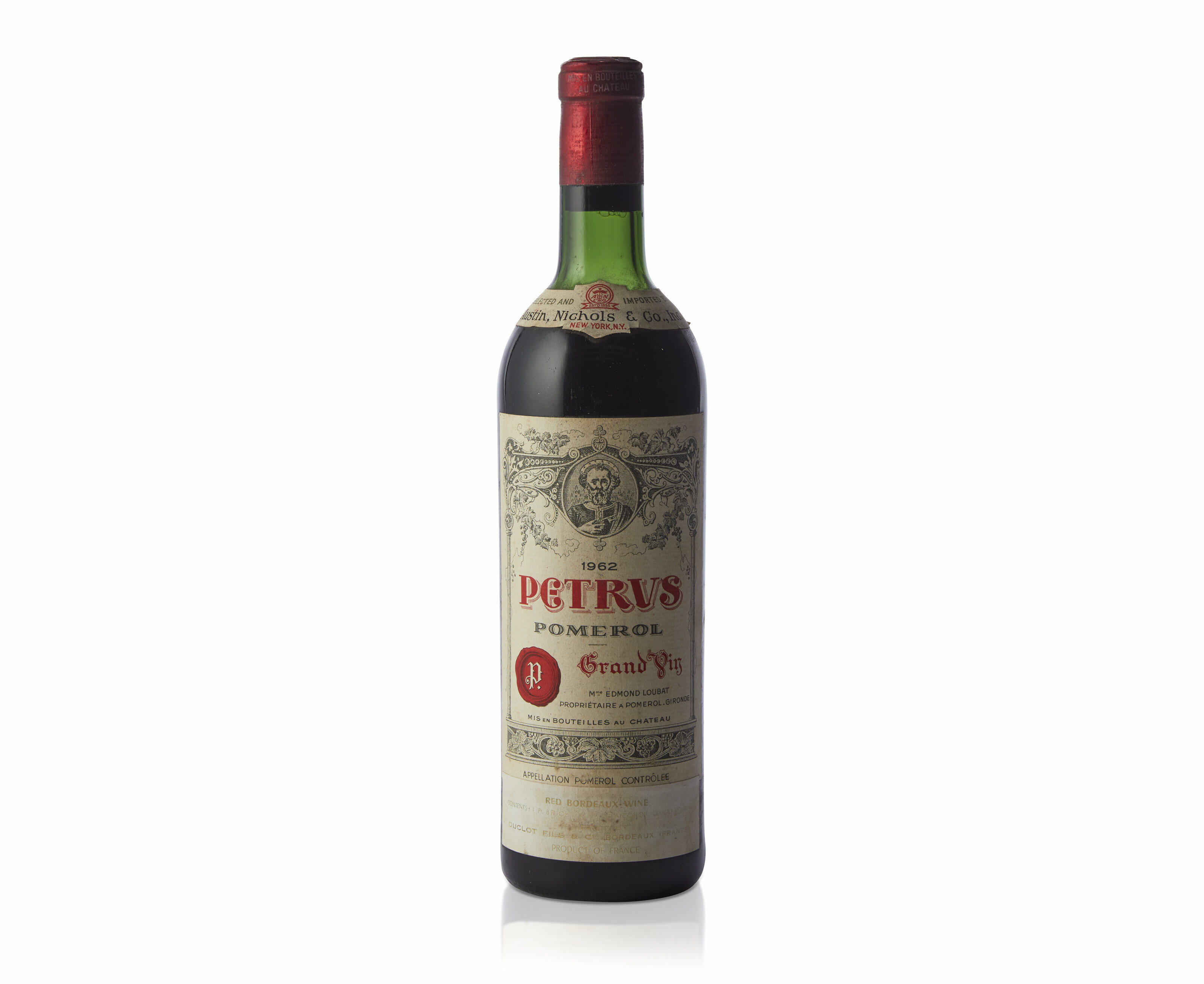 Petrus 1962, Pomerol, cru exceptionnelOxidized capsuleSlightly bin ...