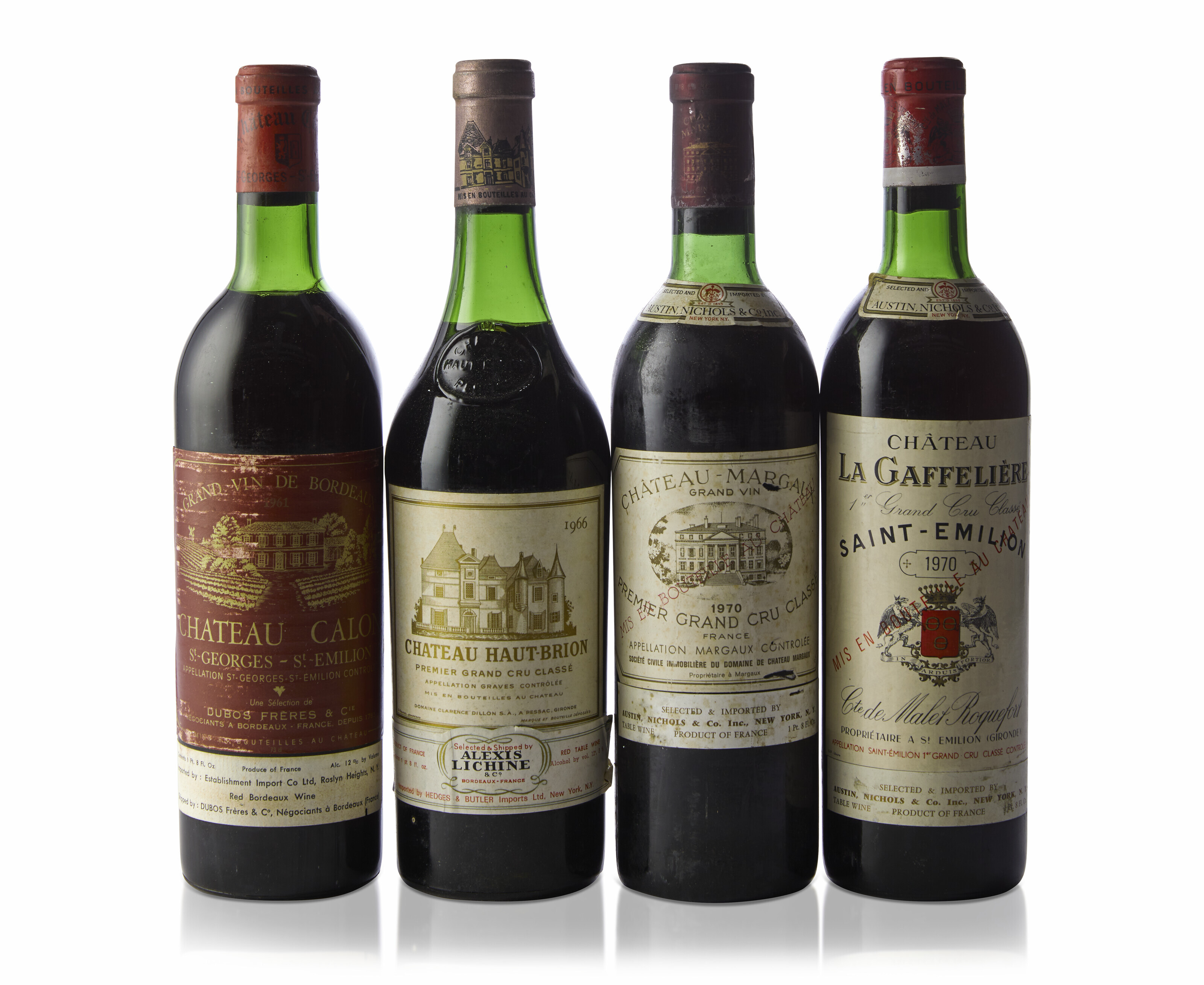 Mixed Red Bordeaux, Château Calon-St-Georges 1961Scuffed and slightly ...