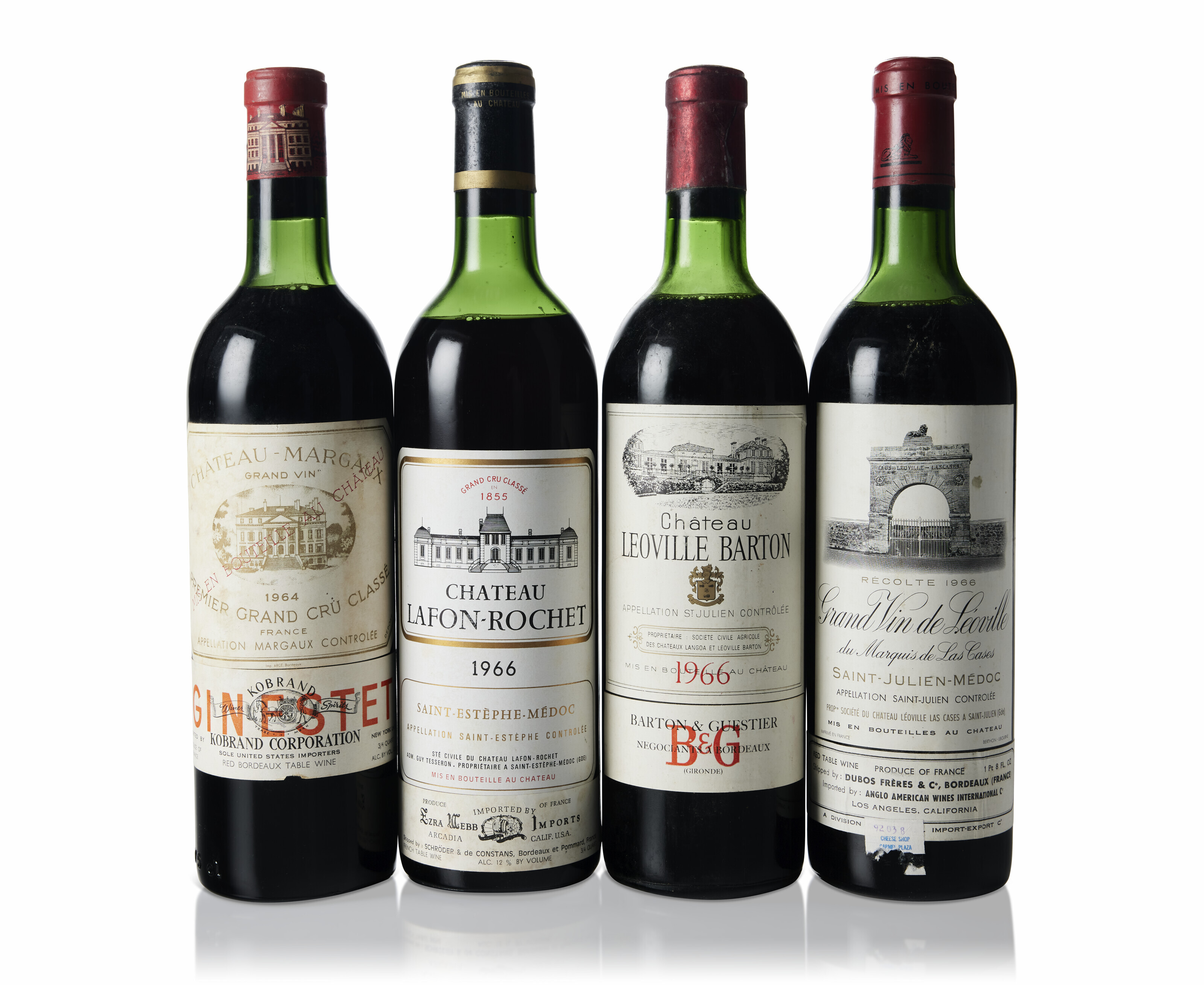 Mixed Red Bordeaux, Château Margaux 1964Corroded capsulesBin-soiled ...