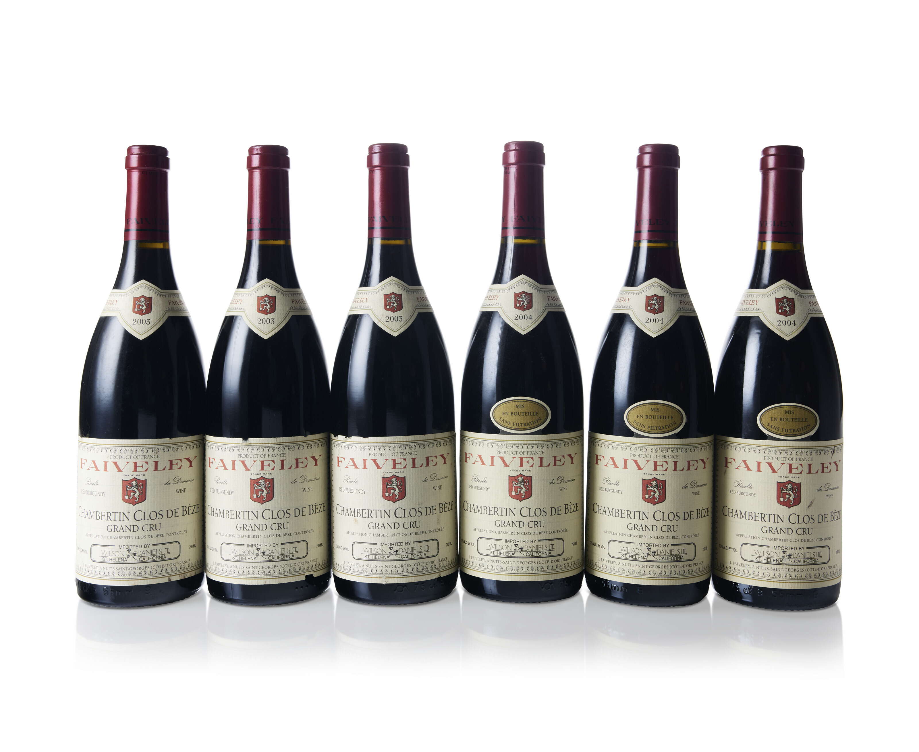Mixed Faiveley, Chambertin Clos de Bèze, 2003Slightly nicked and bin ...