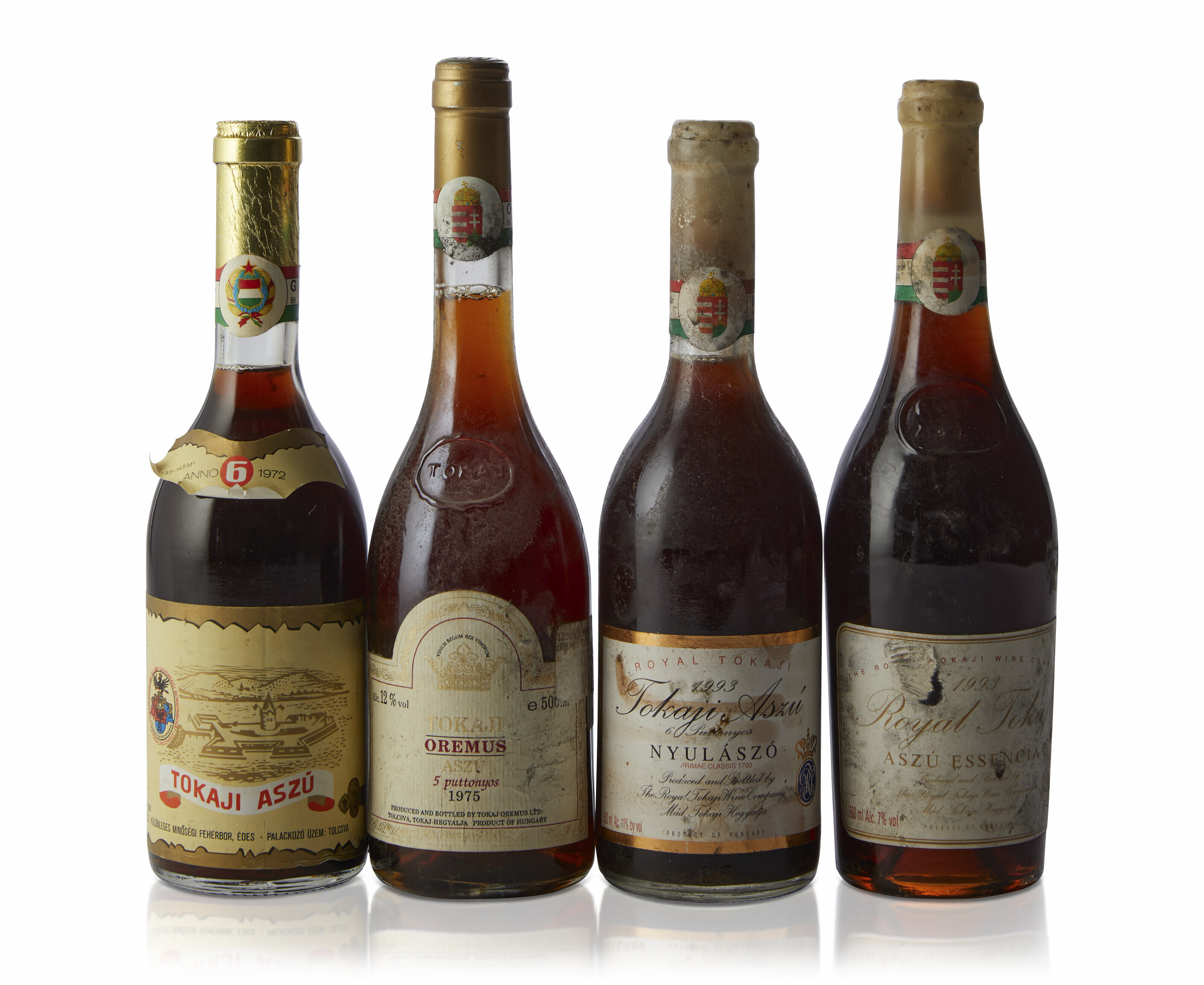 Mixed Tokaji, Tokaji Aszu, 6 Puttonyos 1972Bin-soiled labelsLevels base ...