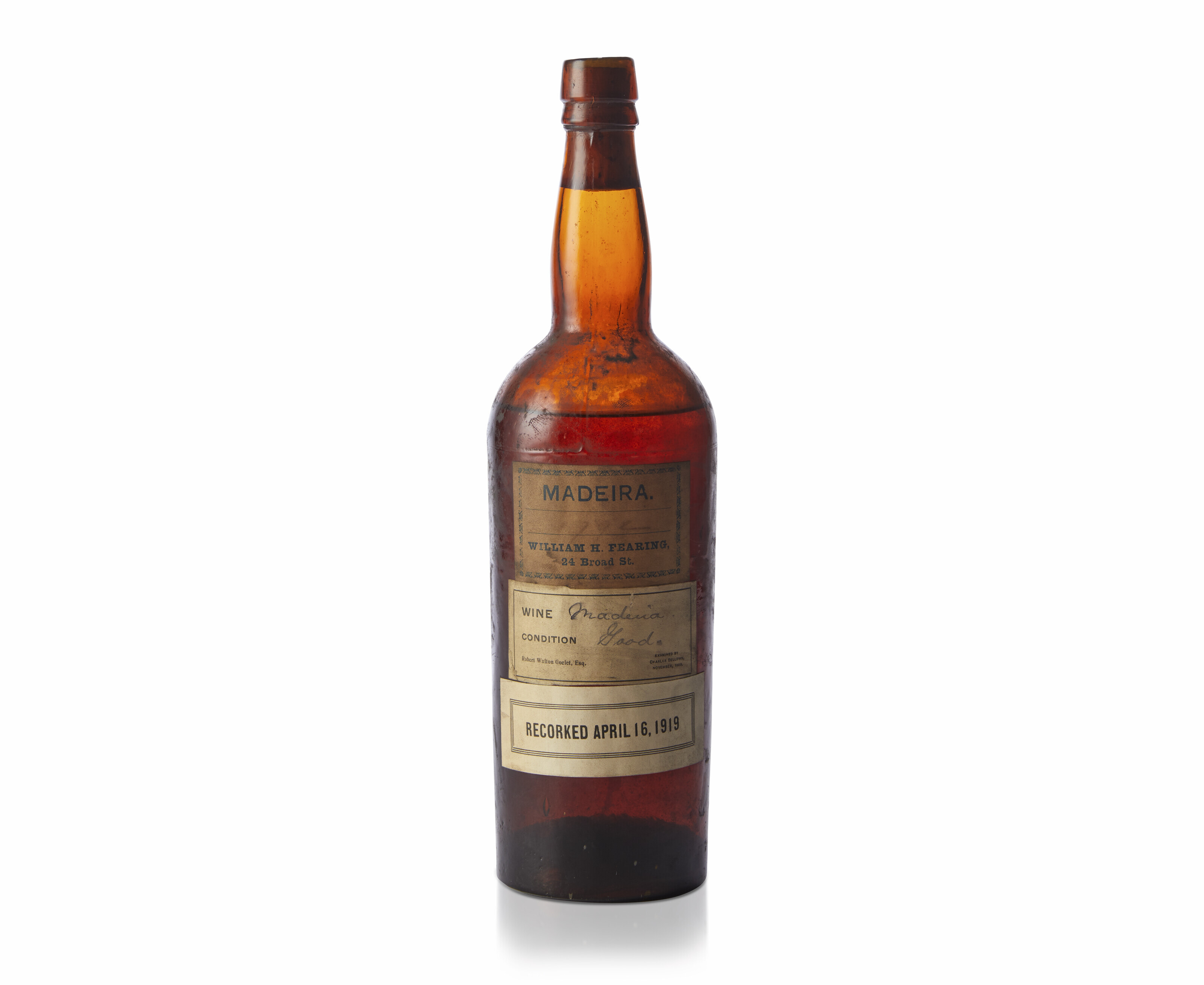 William H. Fearing, Madeira 1792, MadeiraRecorked April 16th 1919 ...