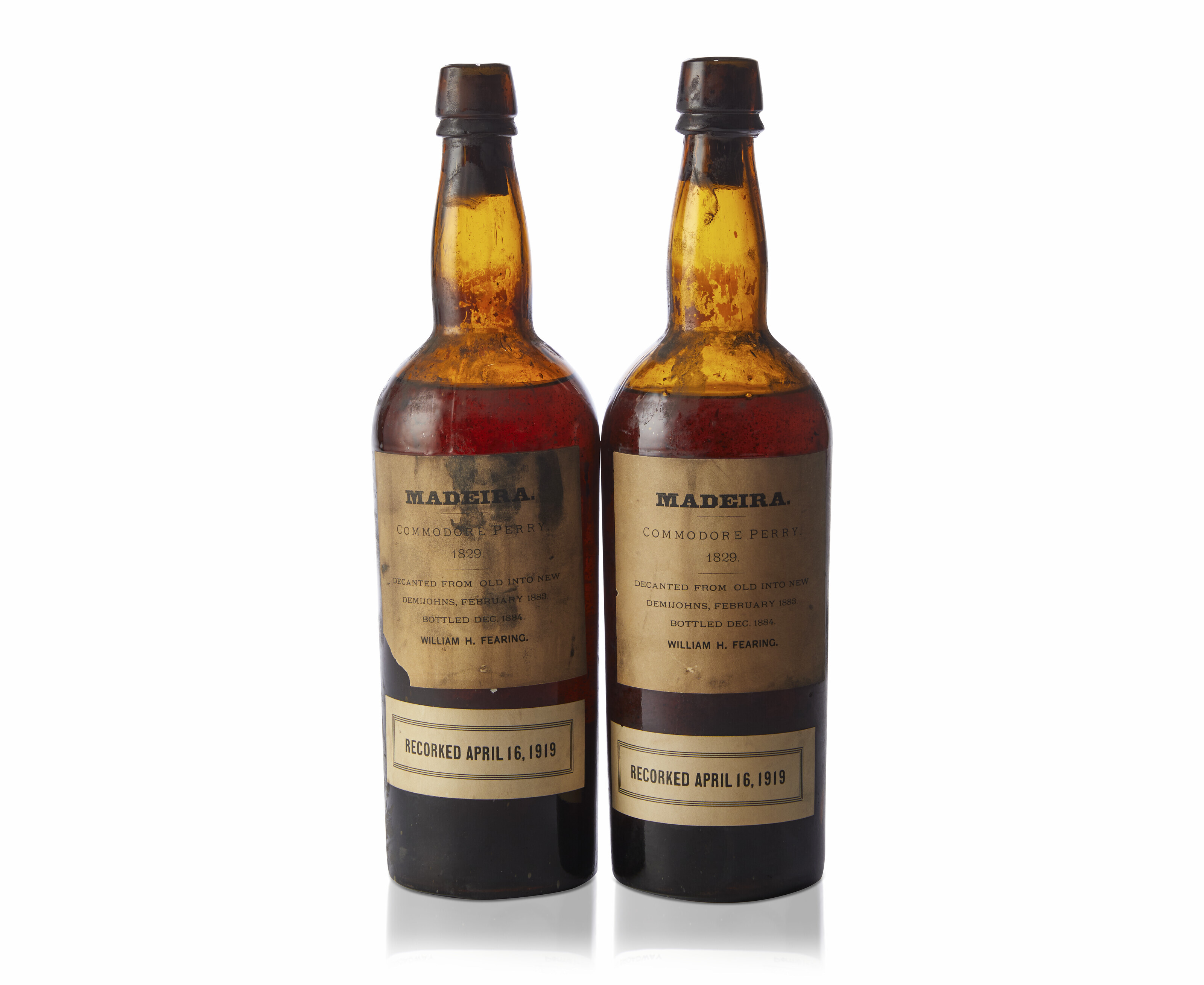 Commodore Perry, Madeira 1829, Decanted from old into new demijohn in ...