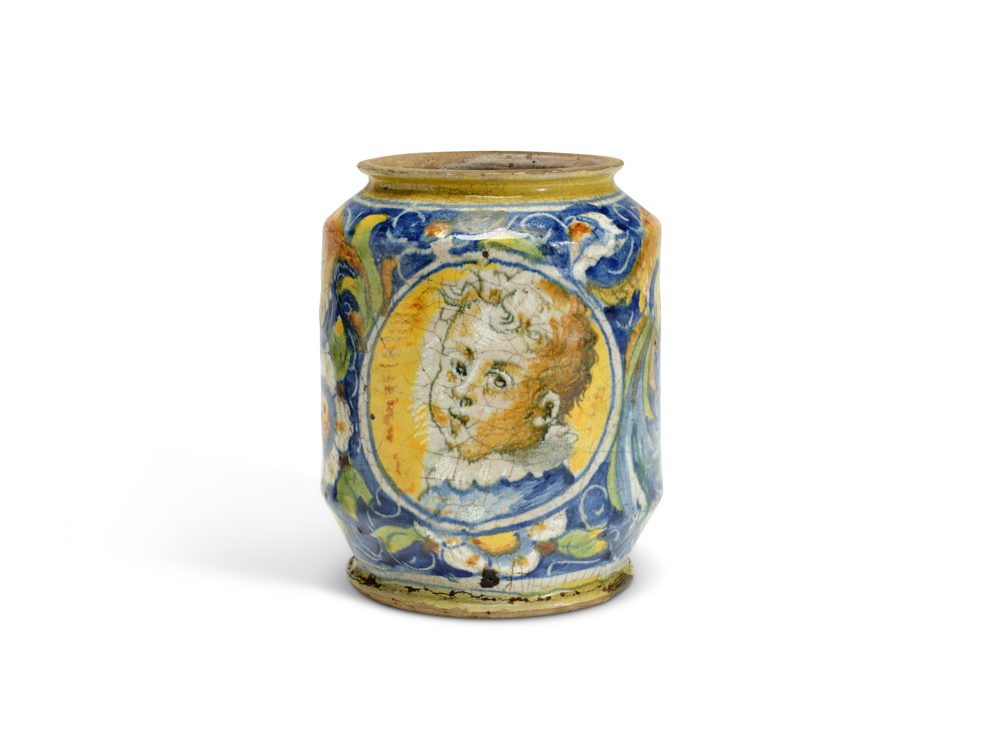 UN PICCOLO ALBARELLO IN MAIOLICA ITALIANA, 1570-80 C., PROBABILMENTE DI ...